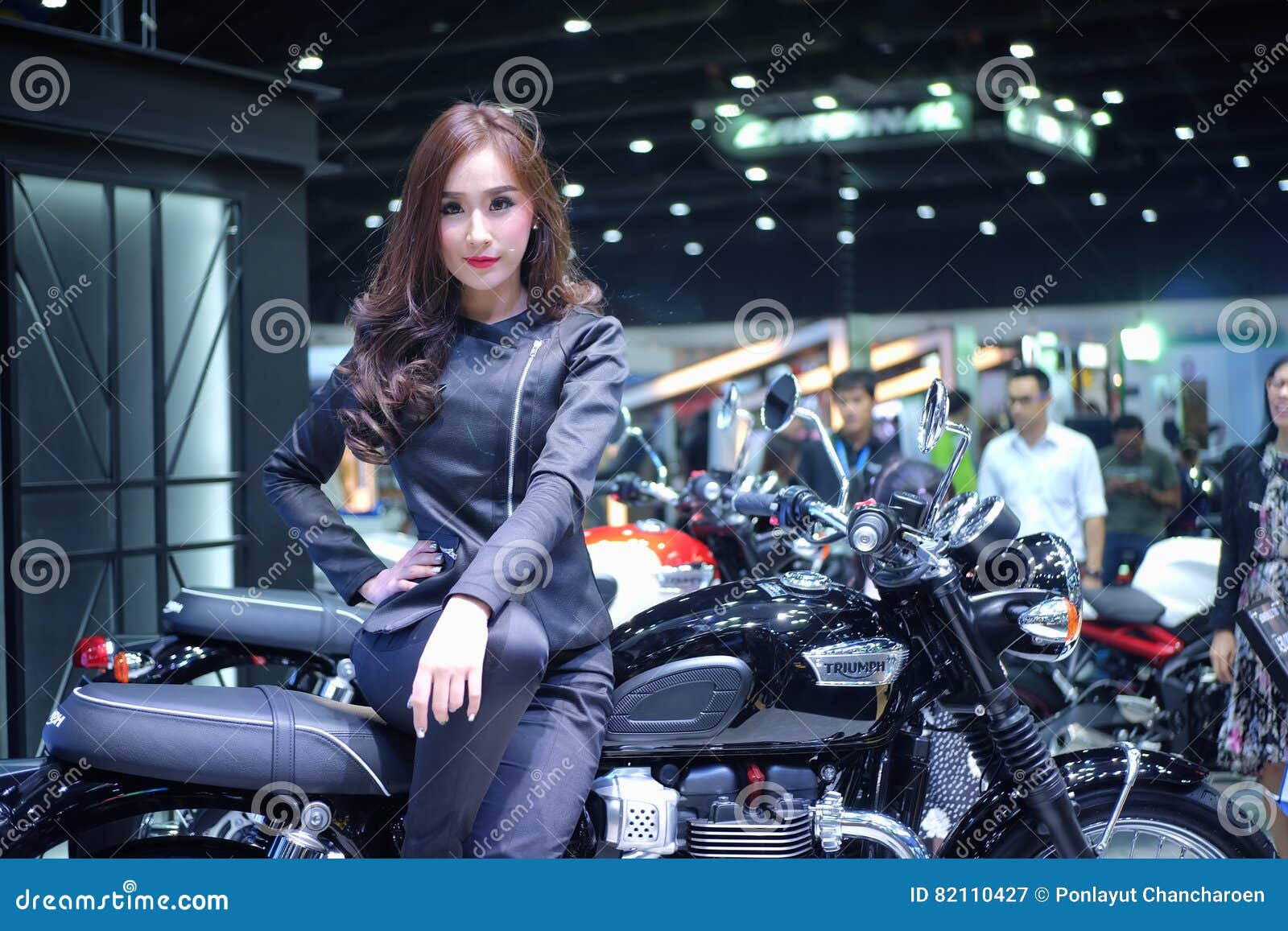 Pretty model motorcycle editorial photography. Image of motorcycle ...
