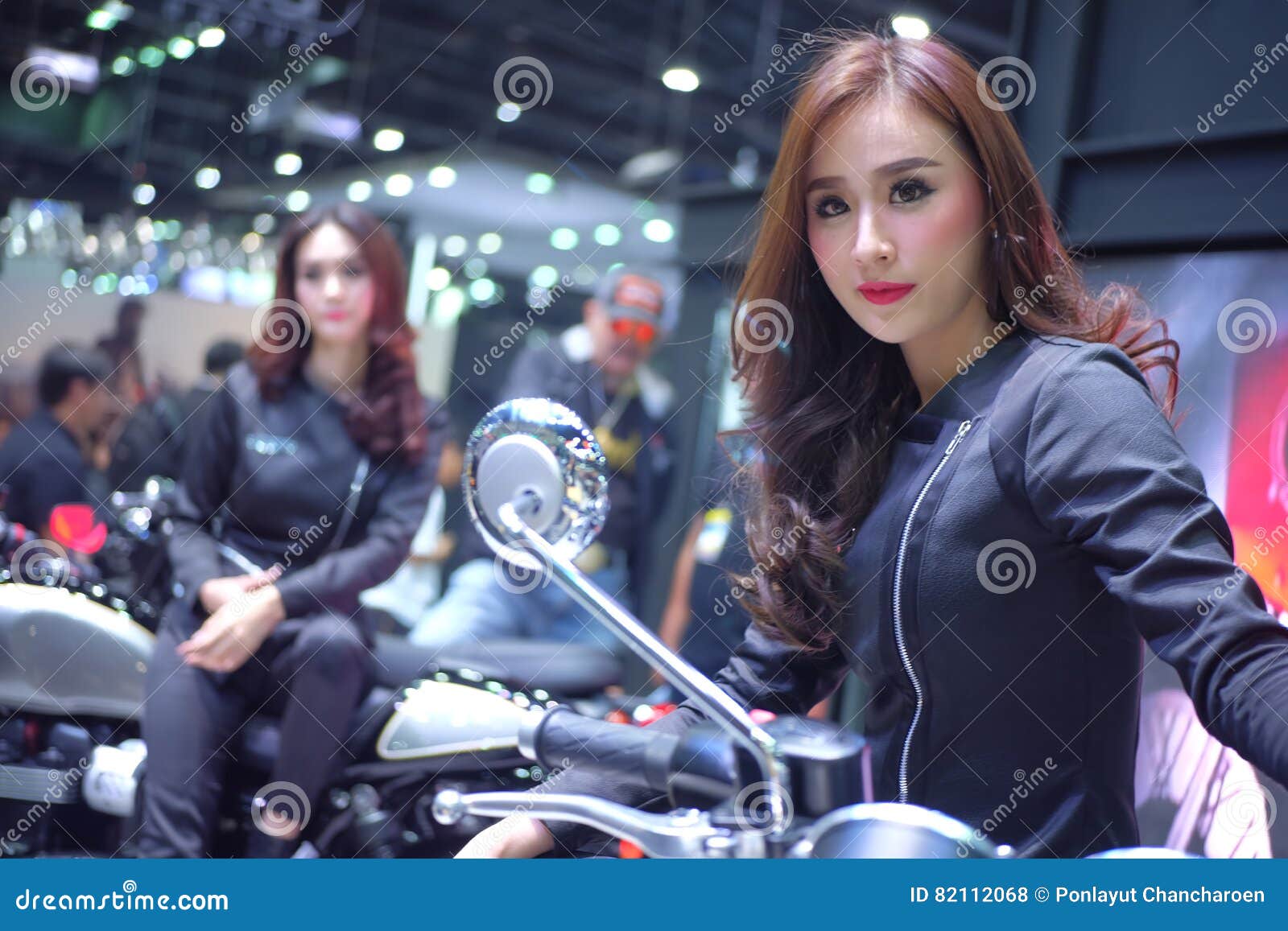 Pretty model motorcycle editorial stock photo. Image of model - 82112068