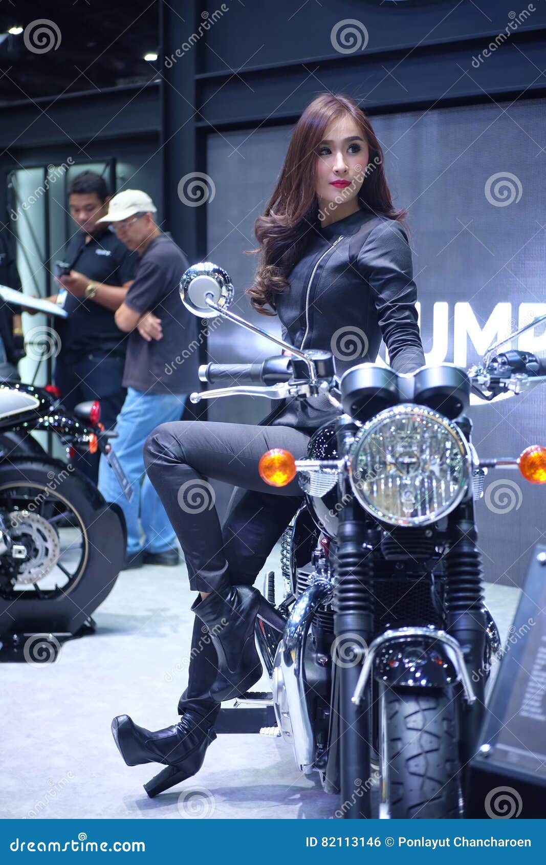 Pretty model motorcycle editorial photo. Image of model - 82113146