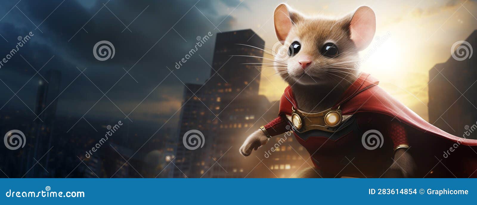 A Pretty Mouse Dressed As a Superhero Stock Illustration - Illustration ...
