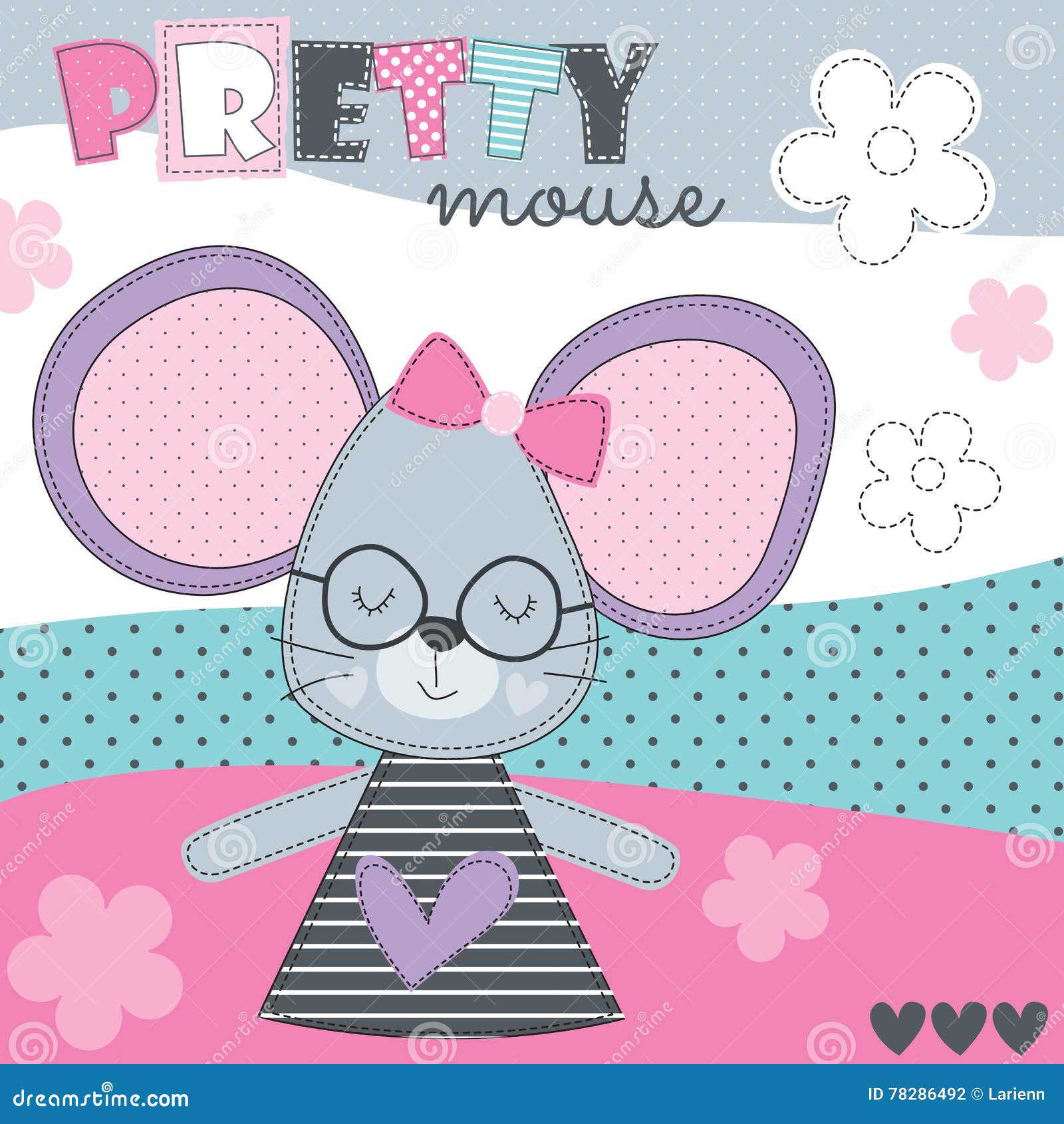 Pretty Mouse Vector Illustration Stock Vector - Illustration of cute ...