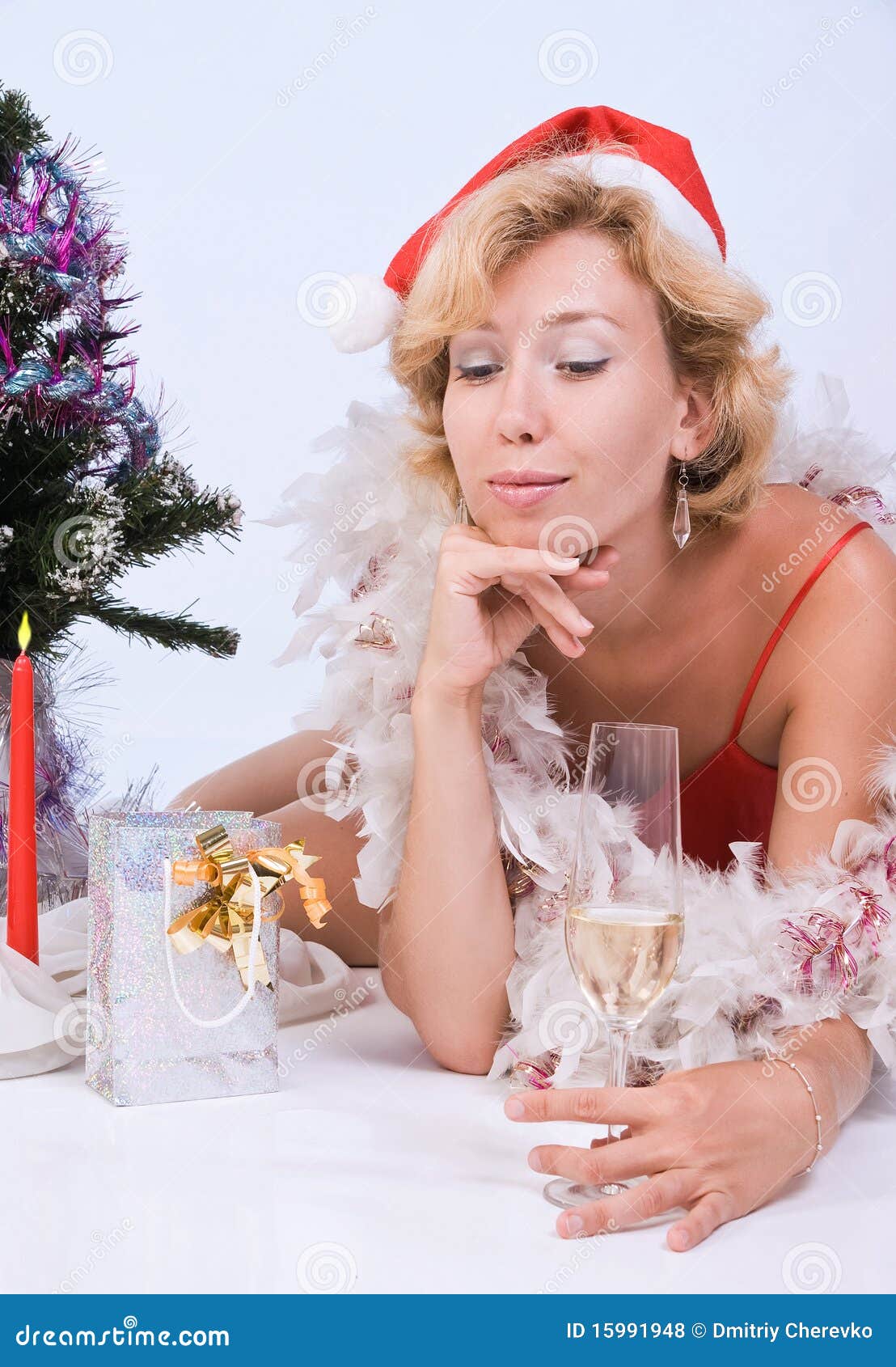 Pretty Mrs. Santa Clause stock photo. Image of lips, happy - 15991948