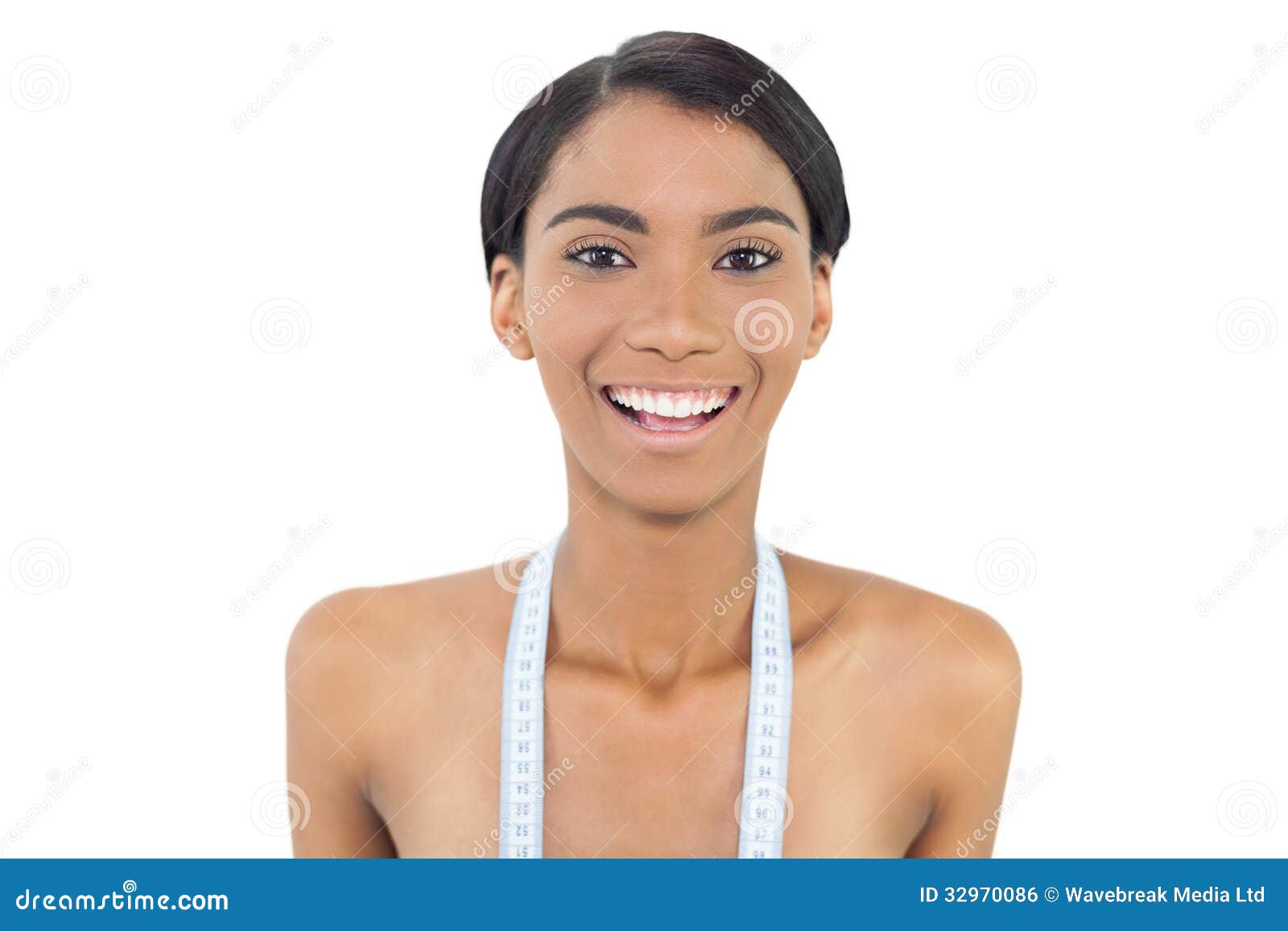 Pretty Natural Model Measuring Tape Shoulders Stock Photos - Free ...