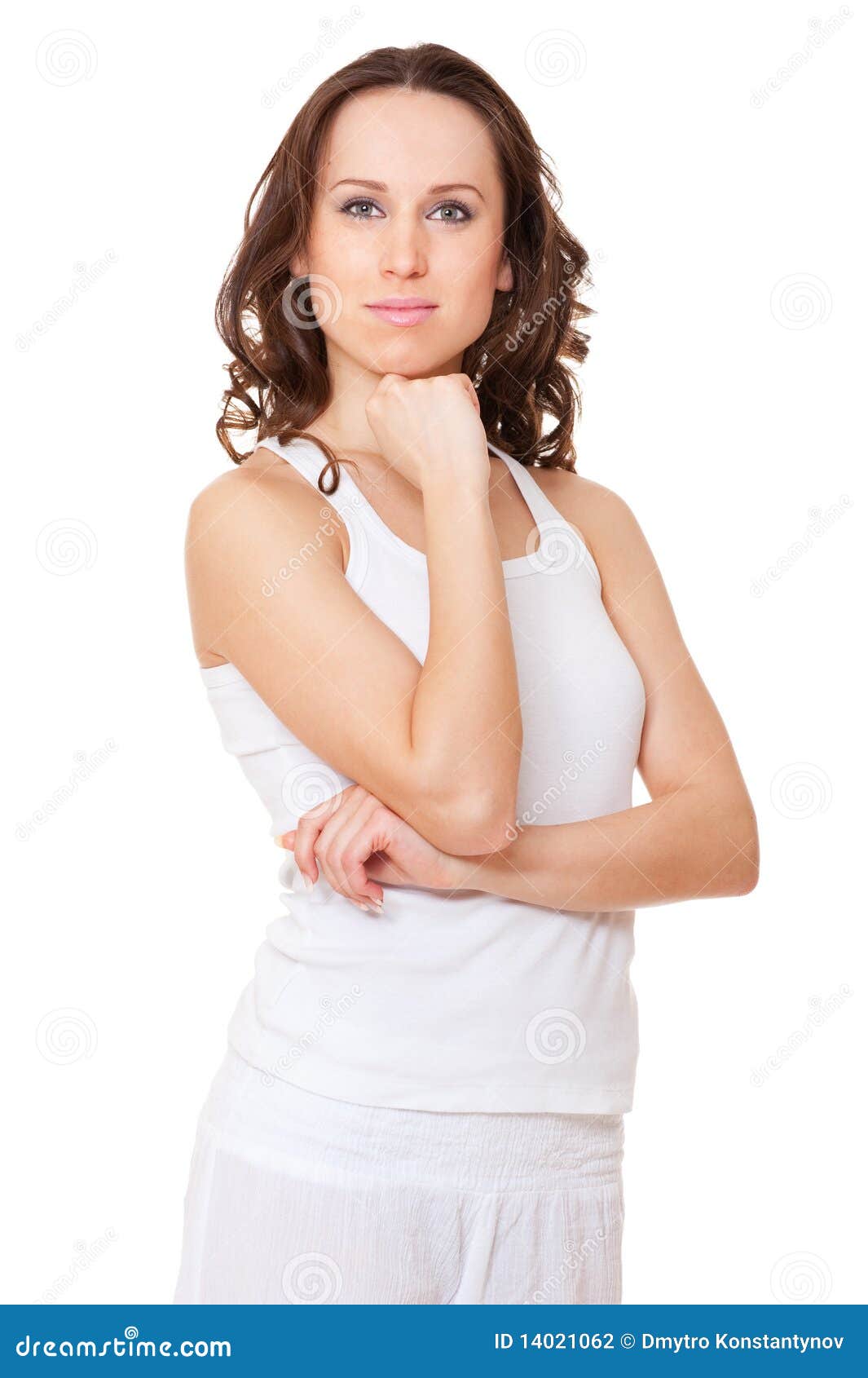 Pretty natural woman stock photo. Image of isolated, white - 14021062