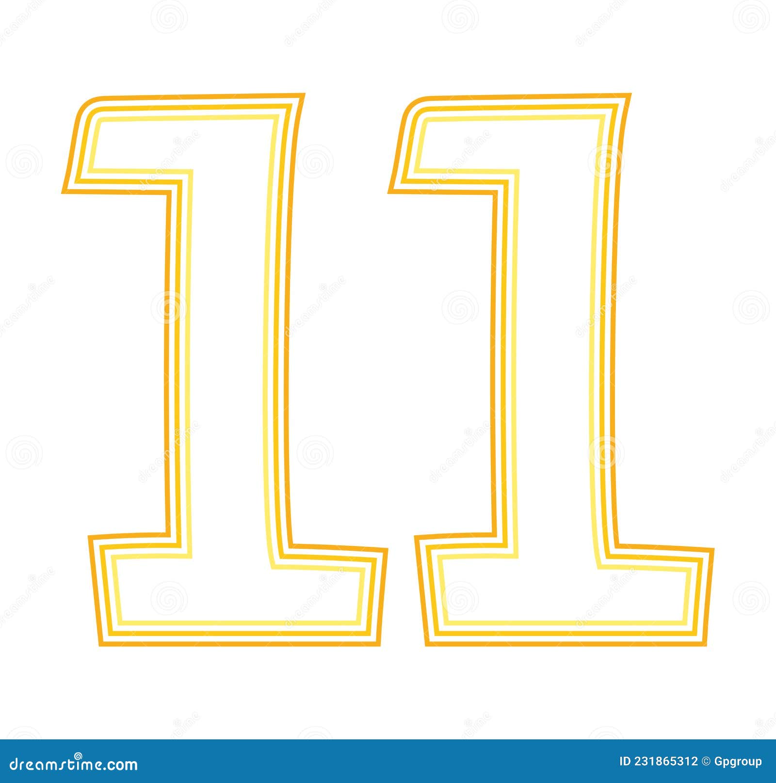 Pretty number eleven stock vector. Illustration of feature - 231865312