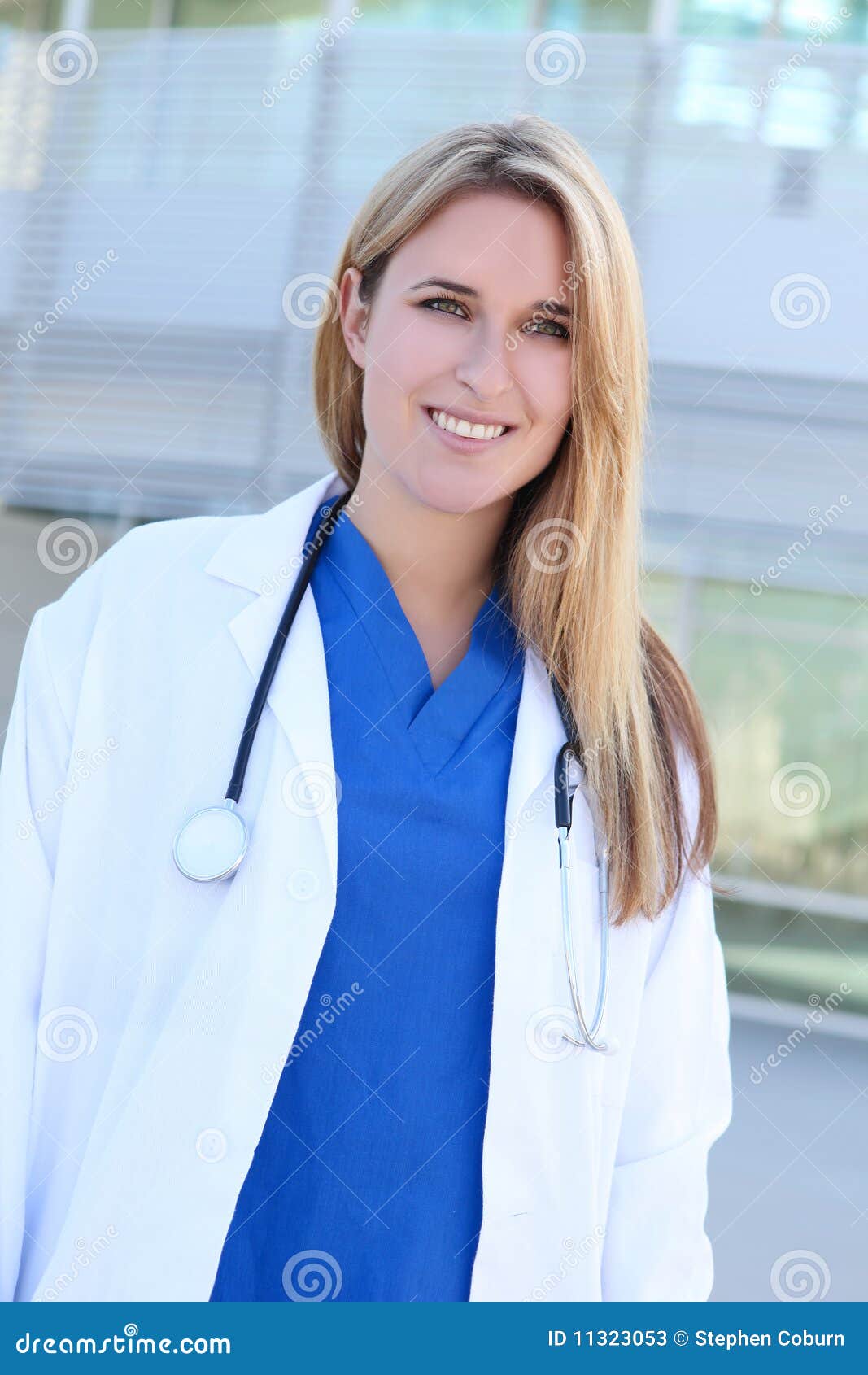 Pretty Nurse at Hospital stock image. Image of single - 11323053