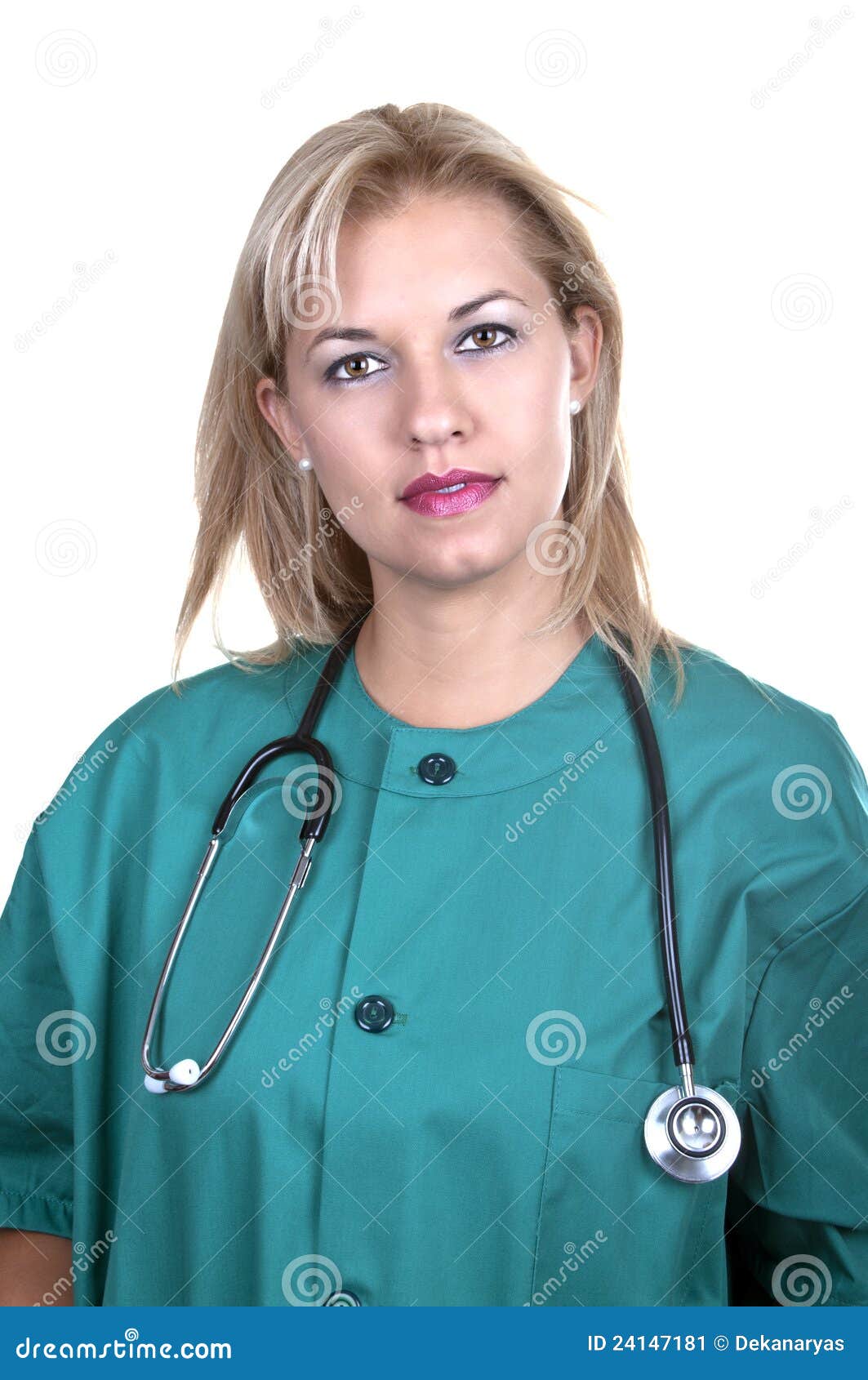 Pretty nurse isolated stock image. Image of care, treatment - 24147181