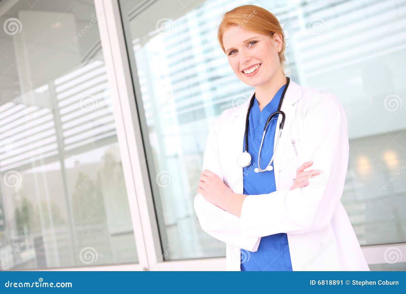 Pretty Nurse with Stethoscope Stock Image - Image of illness, care: 6818891