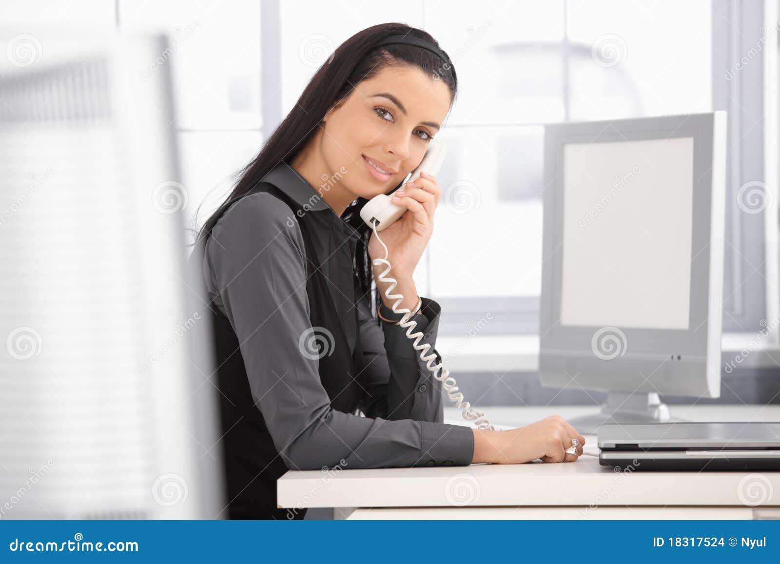 Pretty office girl stock photo. Image of business, face - 18317524
