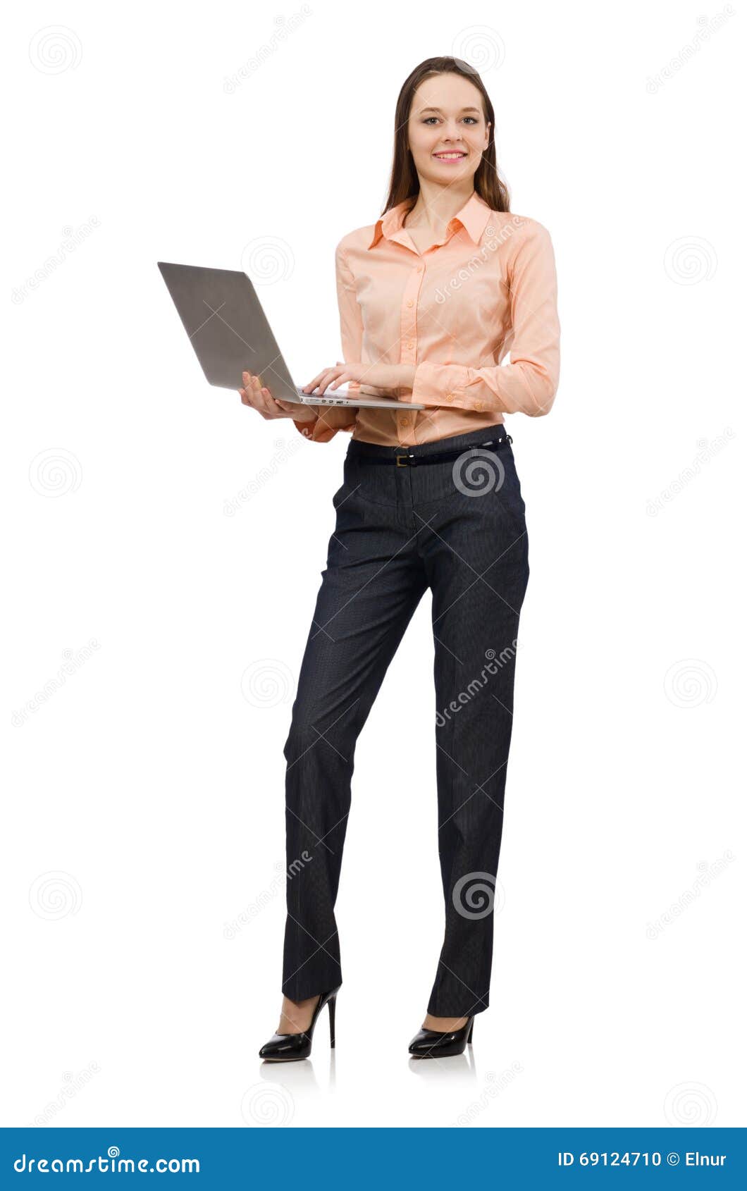 The Pretty Office Manager Isolated on White Stock Photo - Image of ...