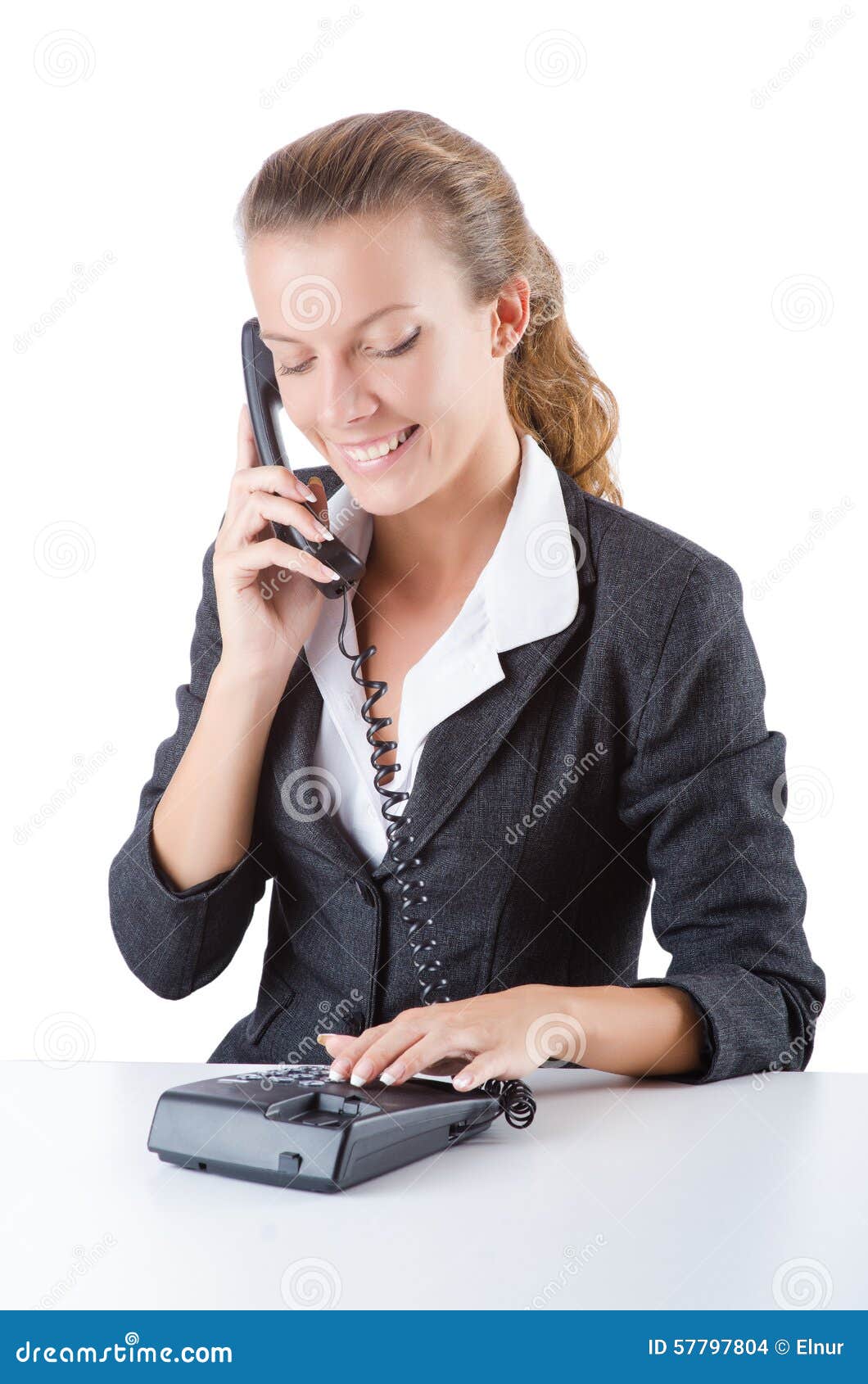 Pretty Office Manager Speaking on the Phone Stock Photo - Image of ...