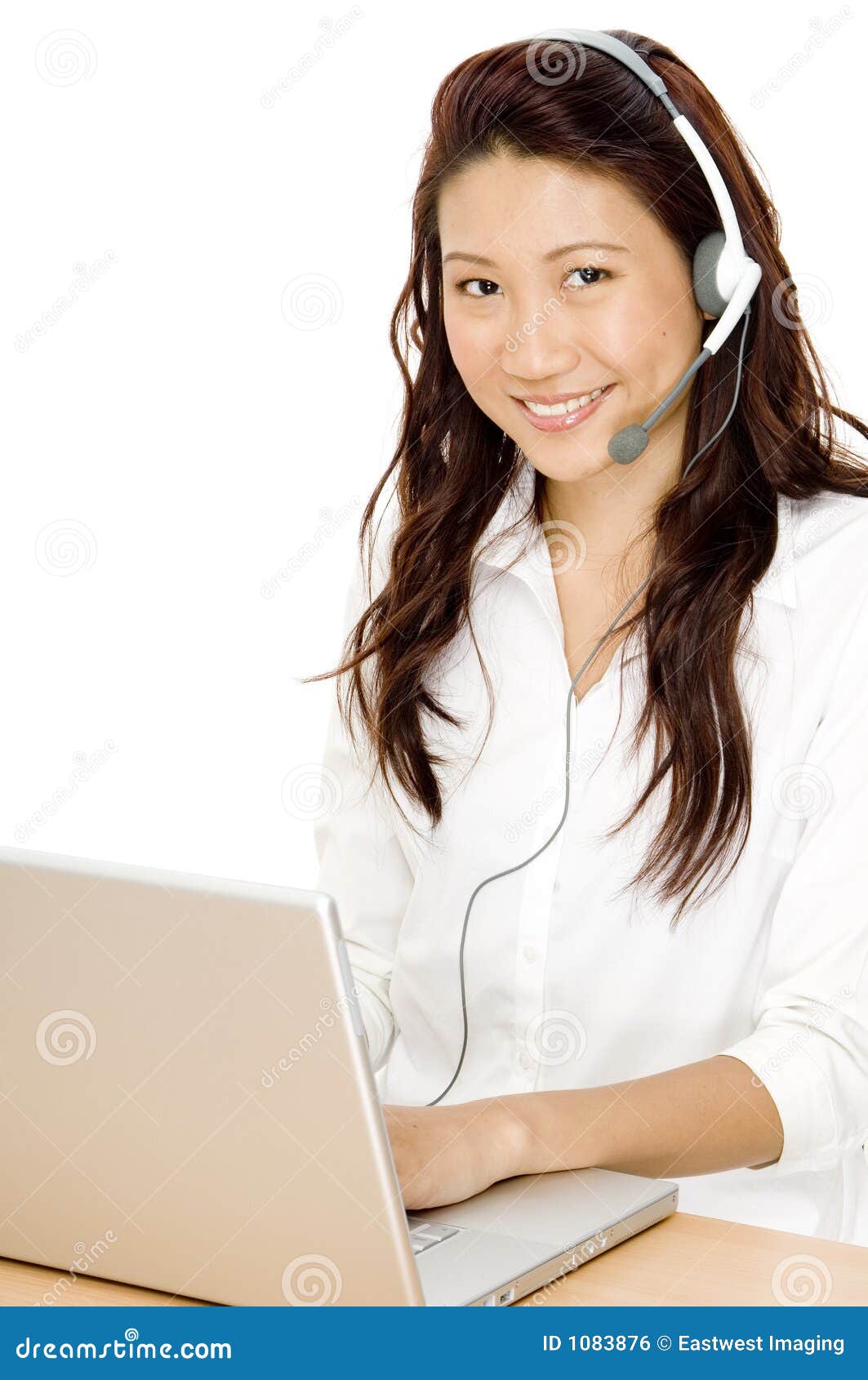 Pretty Office Worker stock photo. Image of beauty, headphone - 1083876