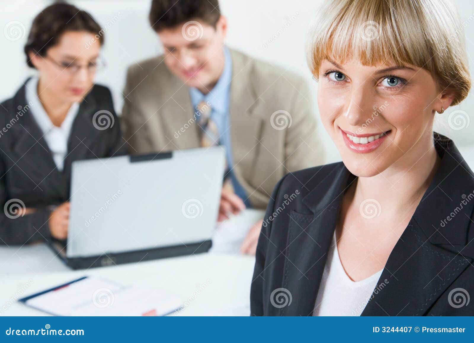 Pretty office worker stock image. Image of positive, cheerful - 3244407