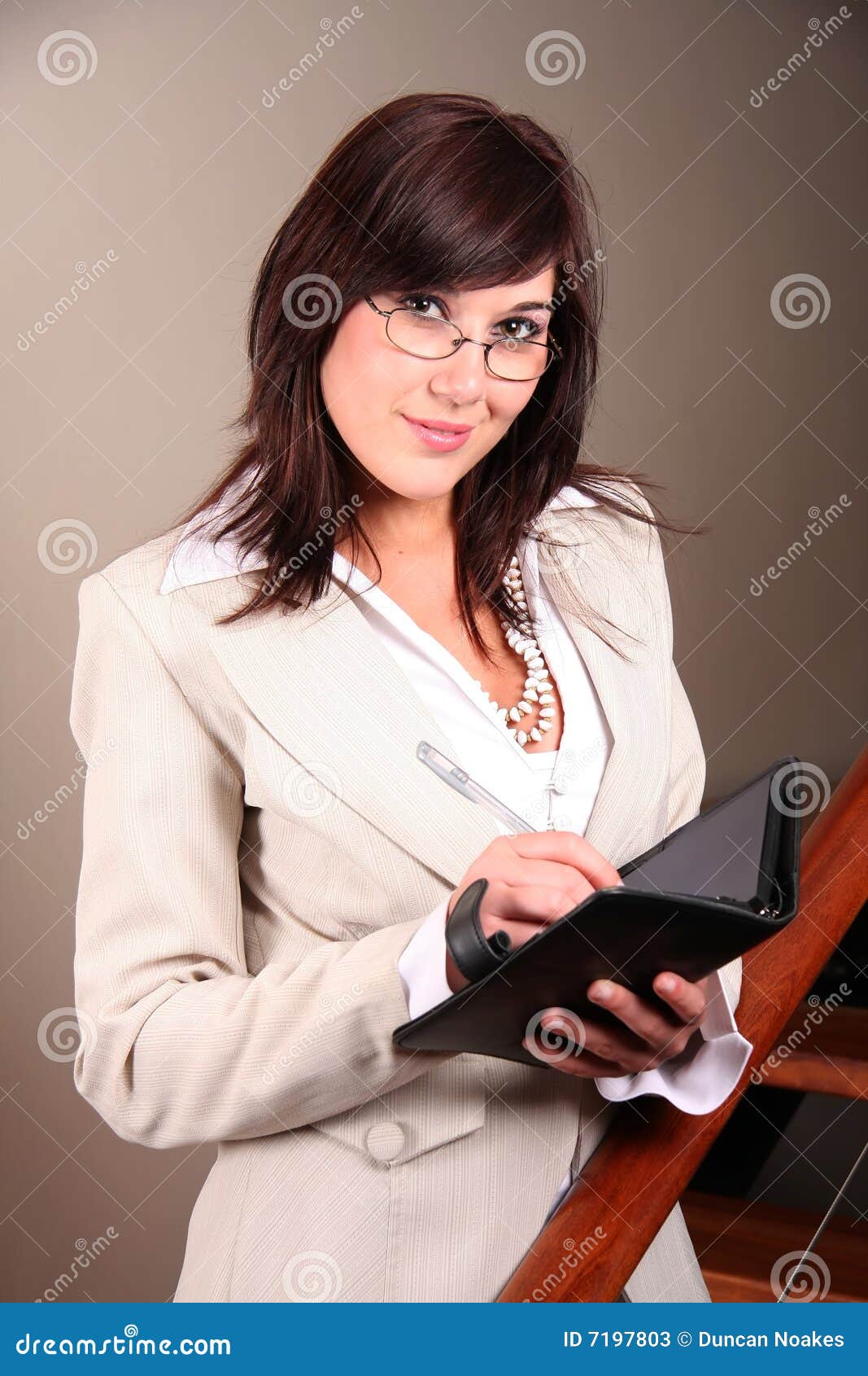 Pretty Office Worker stock image. Image of cream, spectacles - 7197803