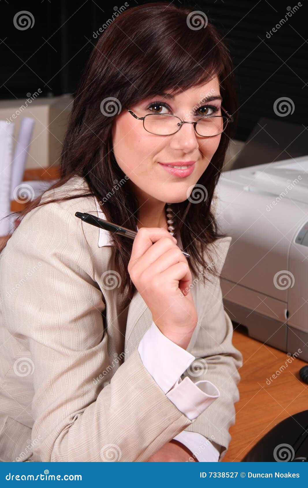 Pretty Office Worker stock image. Image of caucasian, adult - 7338527