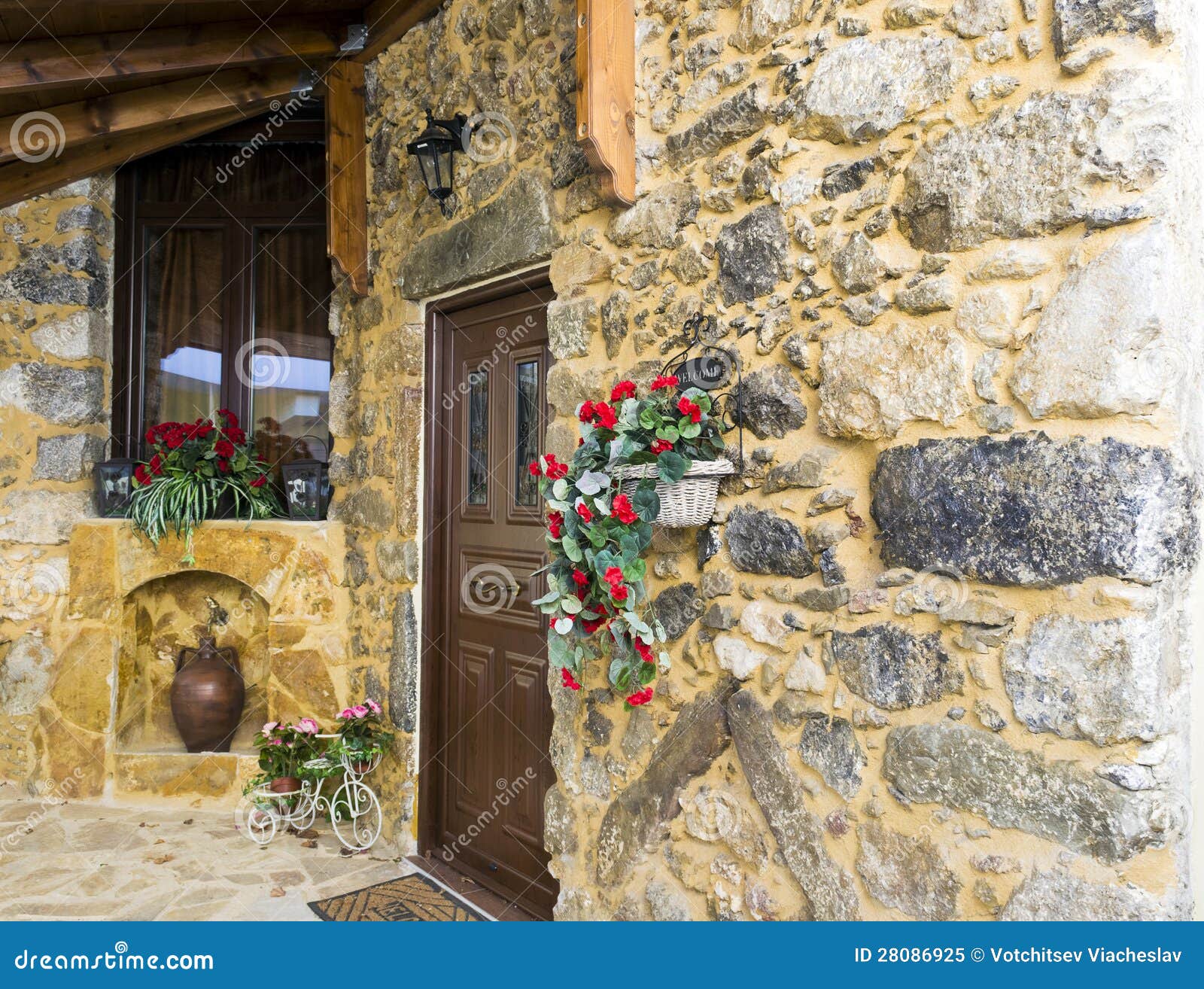 Pretty old courtyard stock image. Image of door, brick - 28086925
