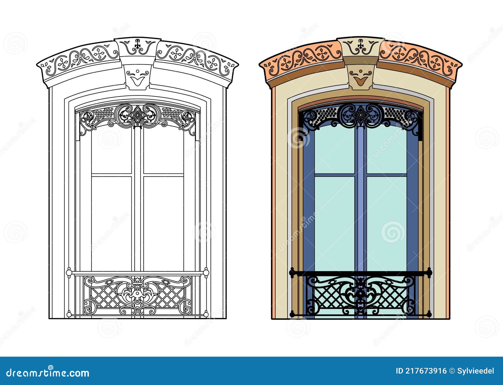 Pretty old window stock vector. Illustration of front - 217673916