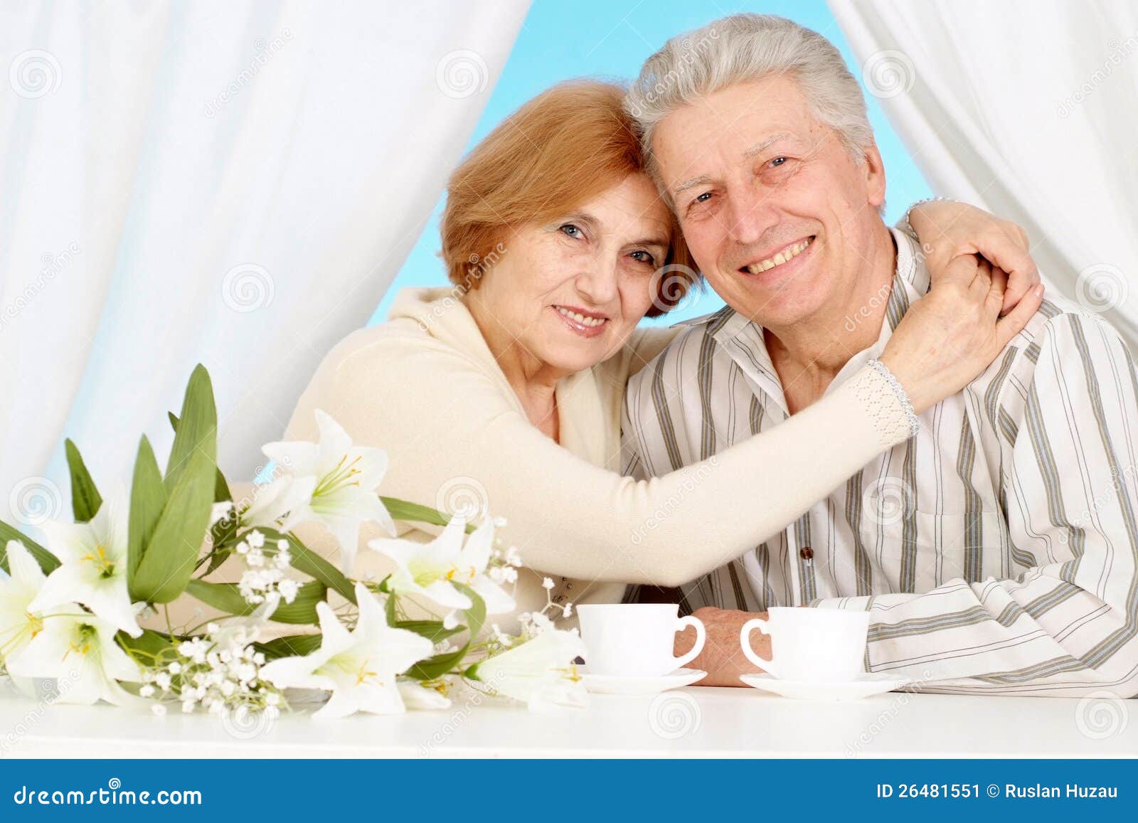 Pretty Older Couple Resting in the Bedroom Stock Image - Image of ...