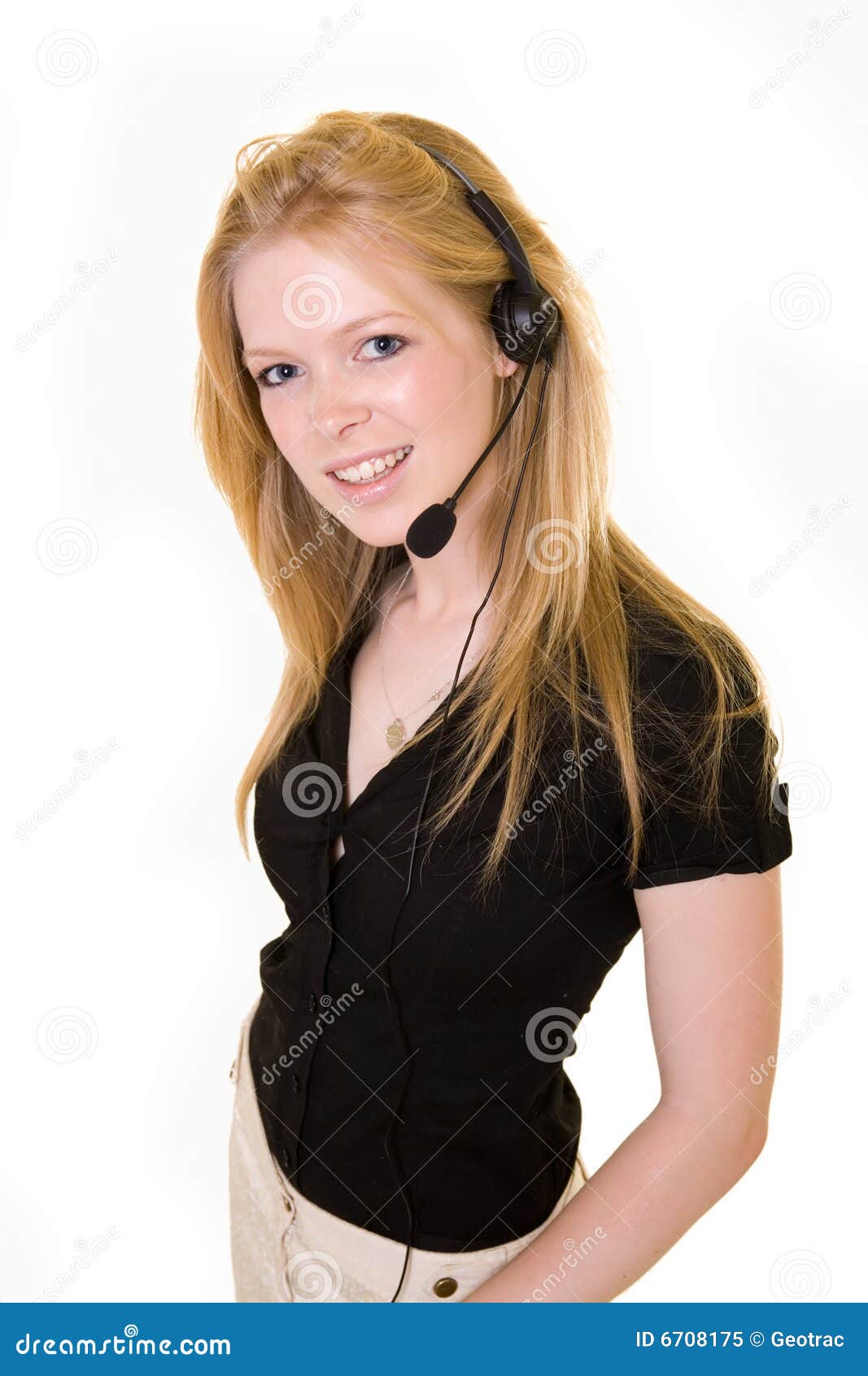 Pretty operator stock image. Image of operator, assistance - 6708175
