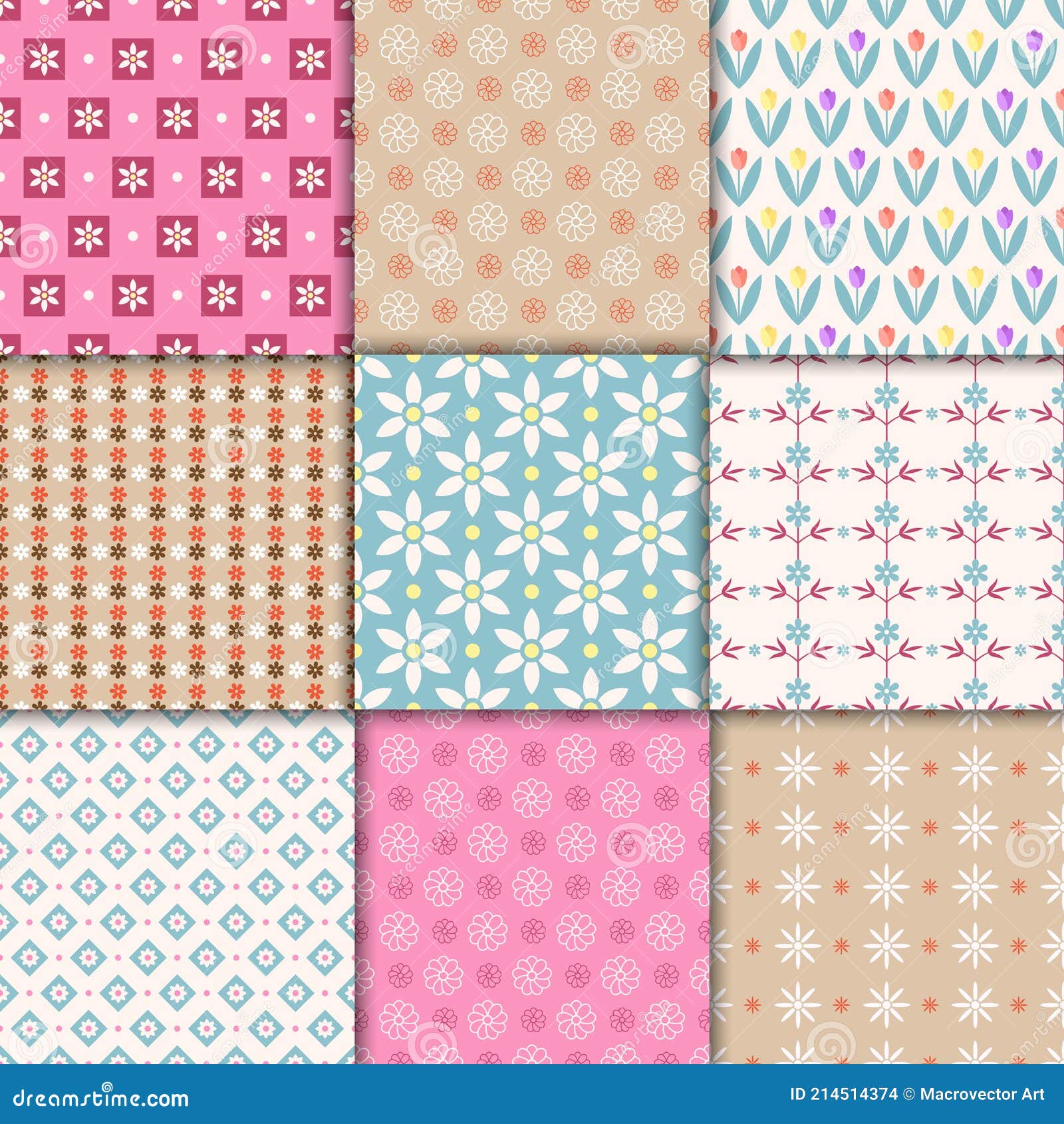 Pretty pastel patterns stock vector. Illustration of cloth - 214514374