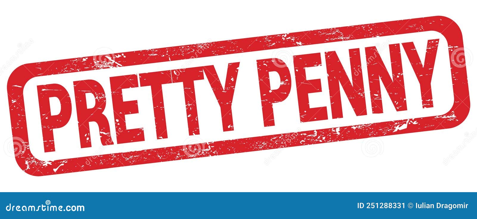 PRETTY PENNY Text Written on Red Rectangle Stamp Stock Illustration ...