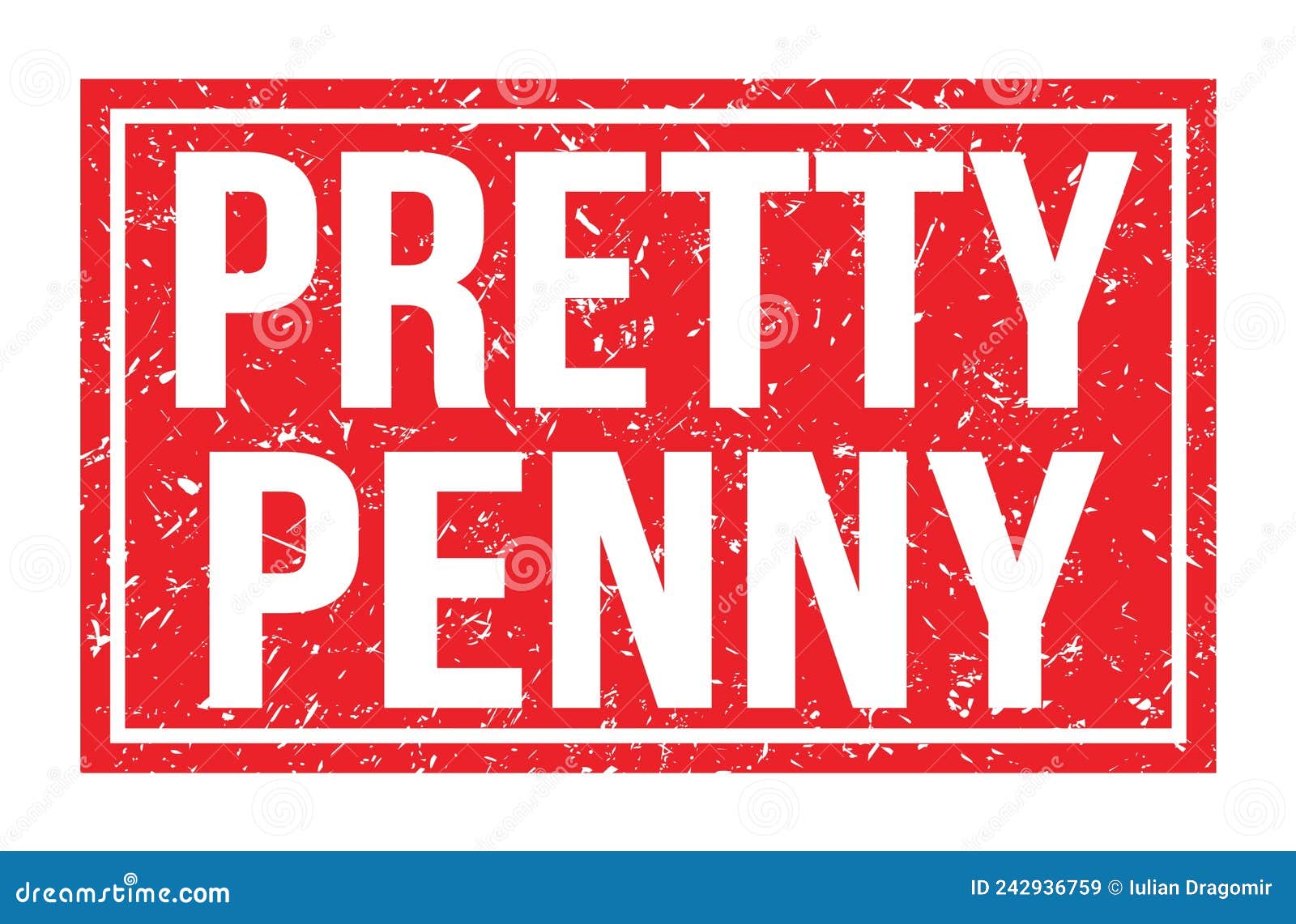PRETTY PENNY, Words on Red Rectangle Stamp Sign Stock Illustration - Illustration of words ...