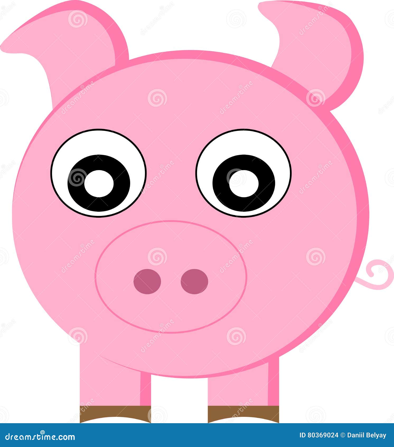 Pretty pig - vector stock vector. Illustration of decorative - 80369024