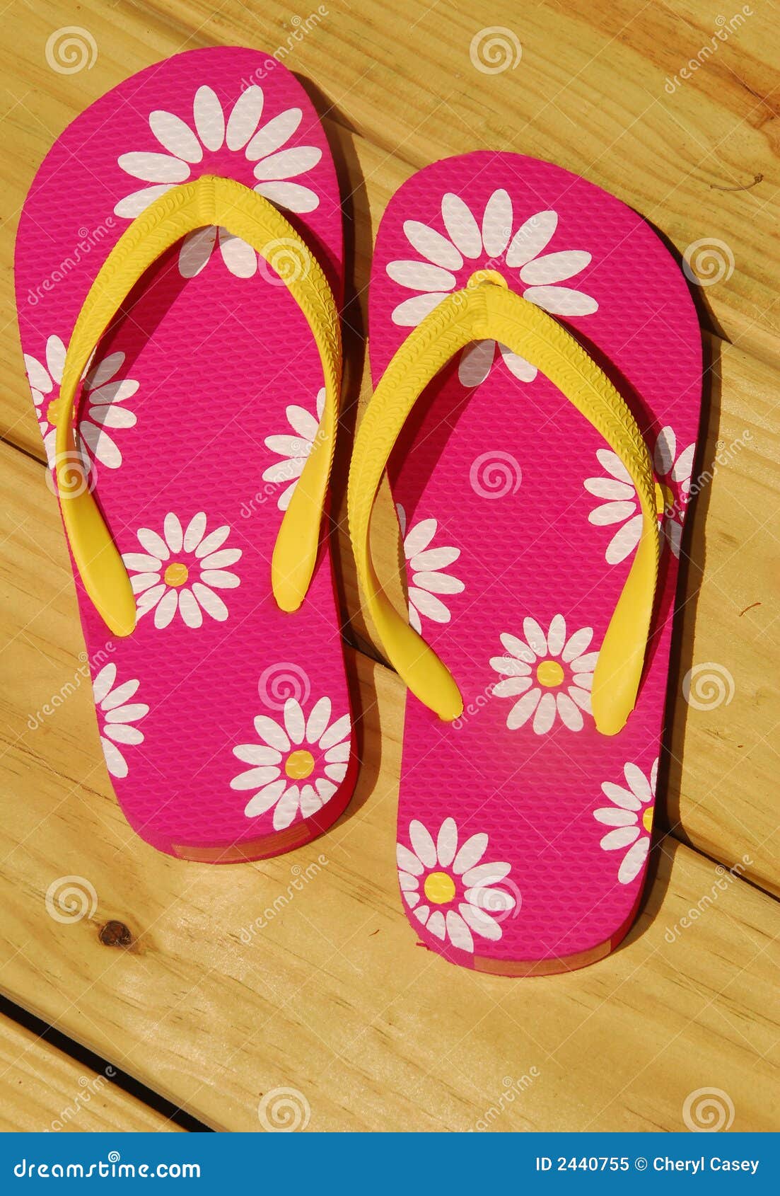 Pretty Pink Flip Flops stock image. Image of young, spring - 2440755