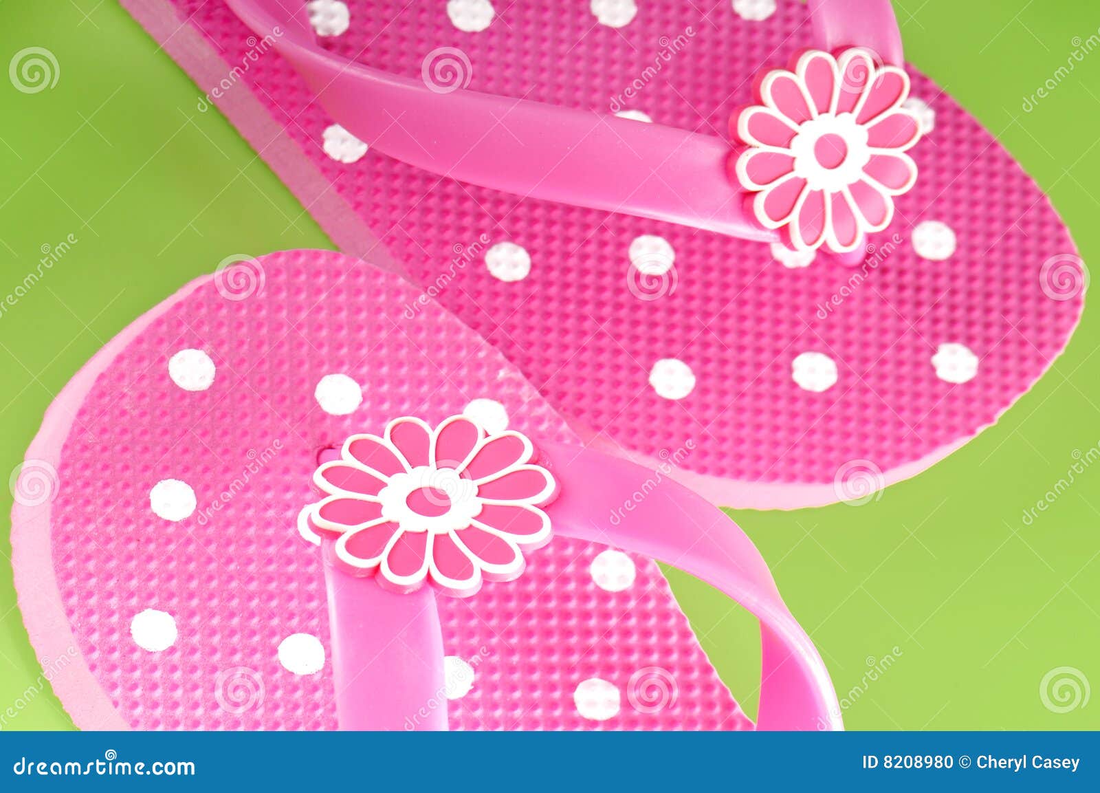 Pretty pink flip flops stock photo. Image of cute, daisy - 8208980