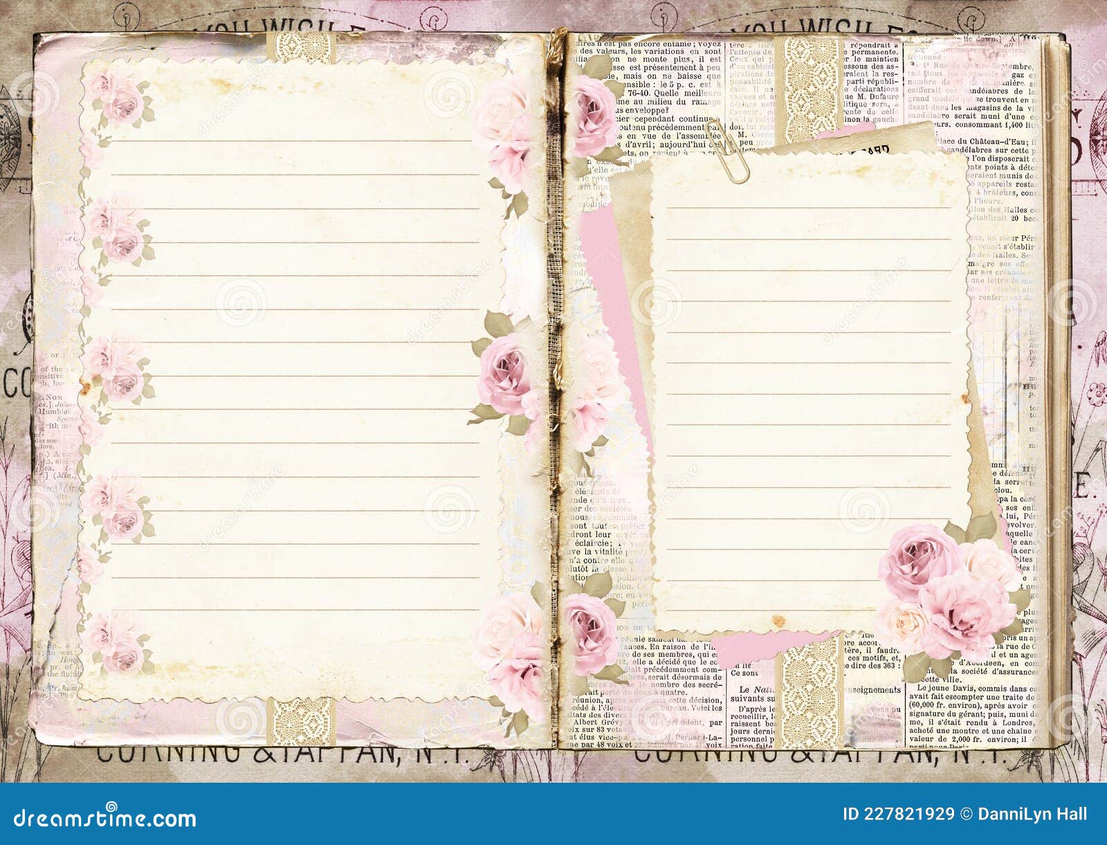 Pretty in Pink Journaling Book Pages Stock Image - Image of journaling ...