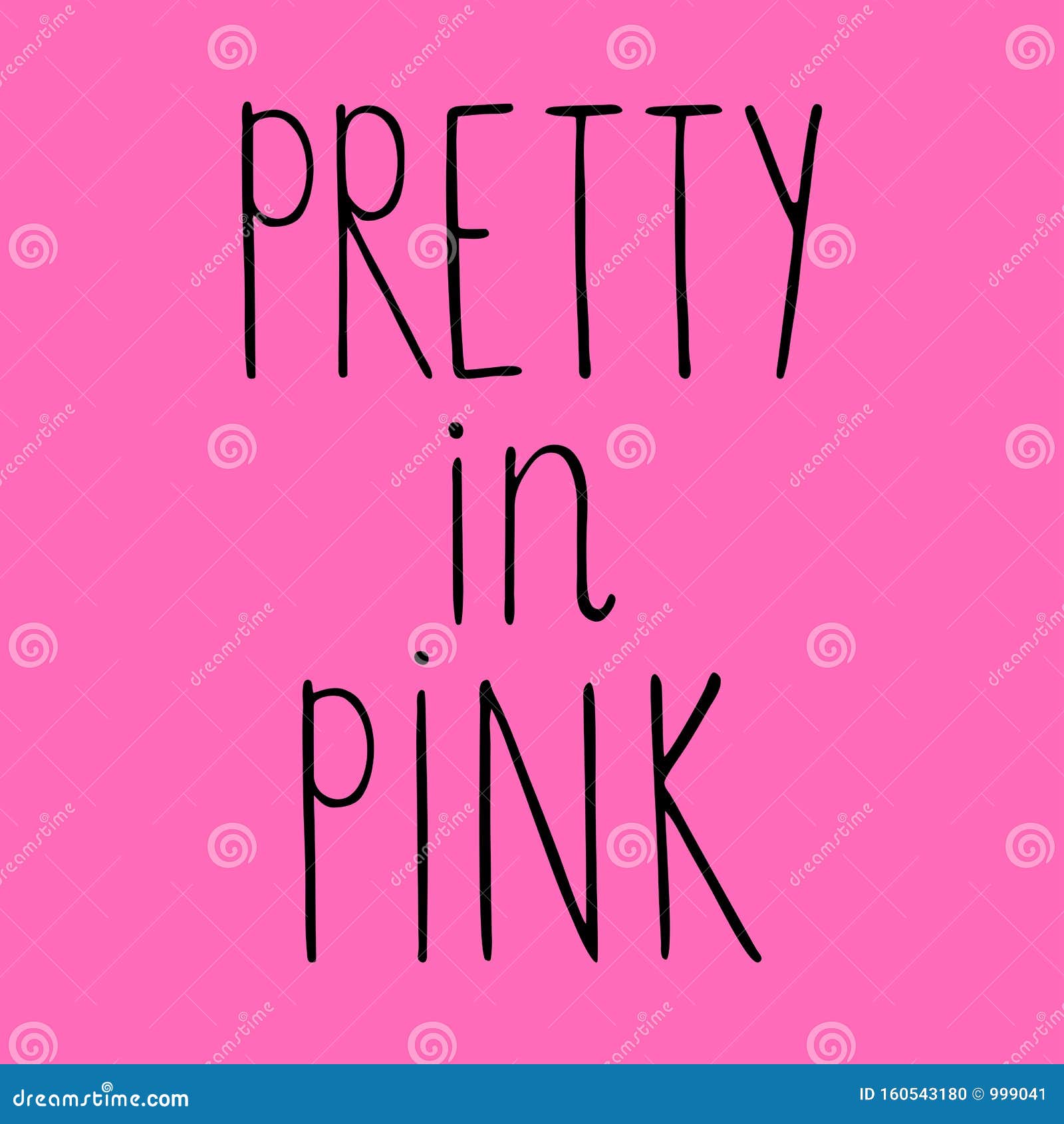 Pretty in Pink - Phrase. Eps10 Vector Illustration. Hand Drawing Stock ...