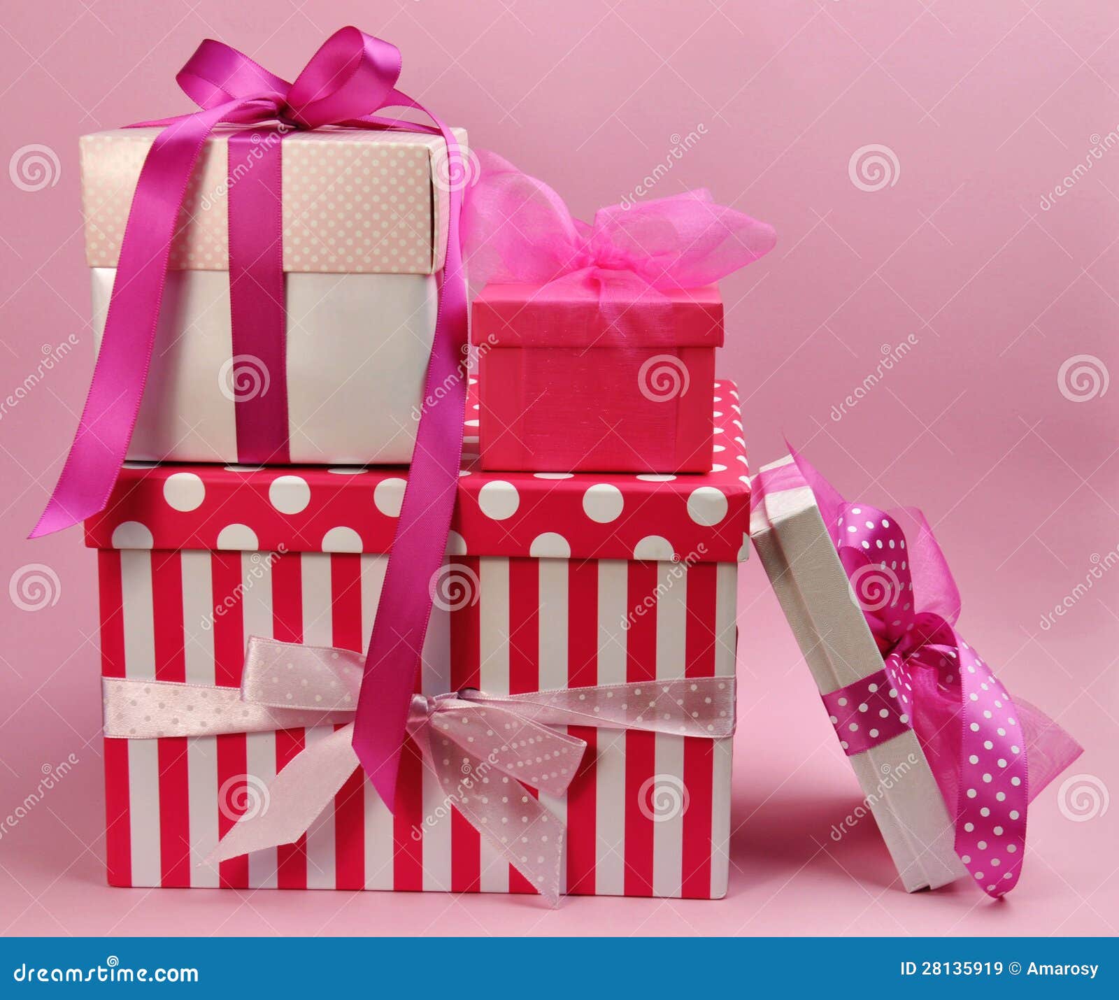 Pretty Pink Presents and Gifts Stock Image - Image of feminine, special ...