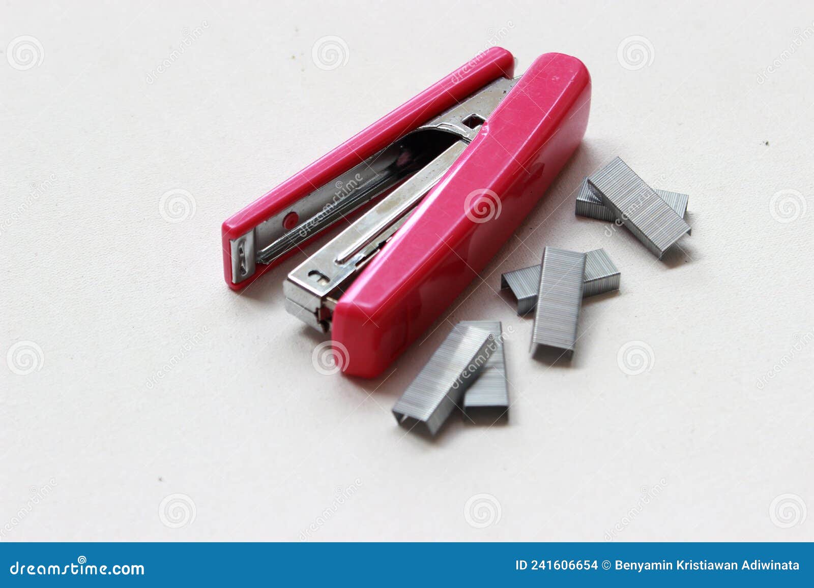 Pretty Pink Stapler Complete with Stapler Pin Stock Photo - Image of ...