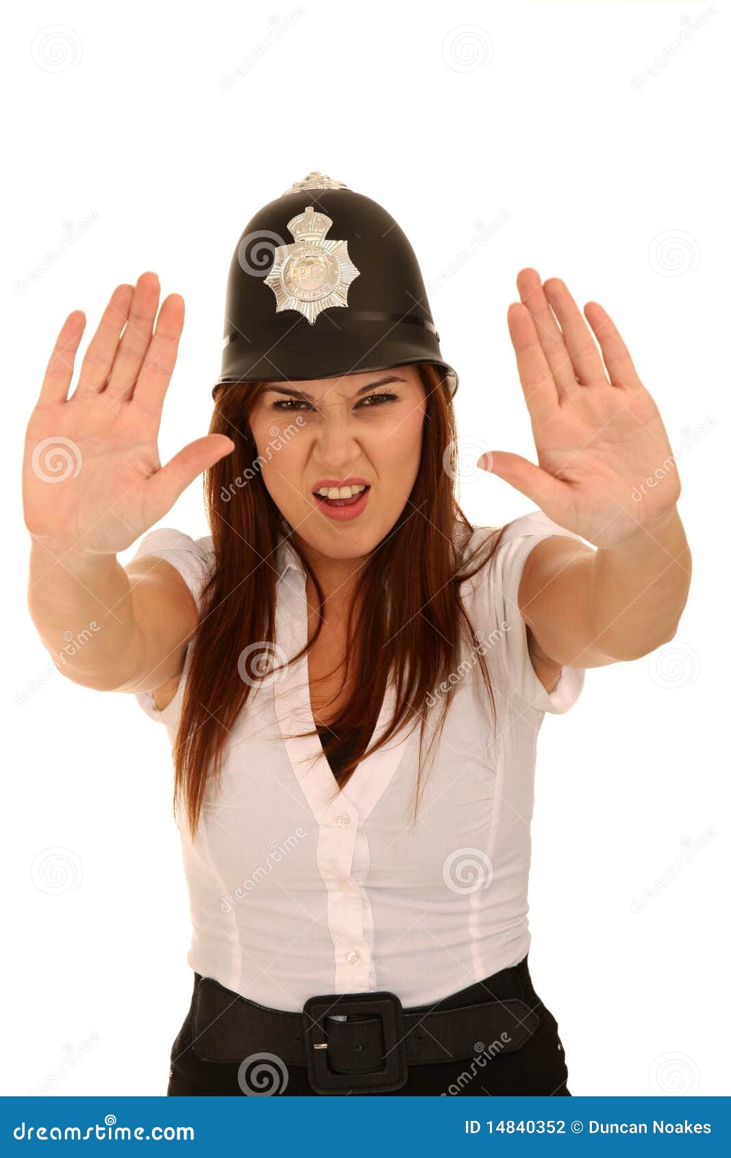 Pretty Policewoman with Angry Look Stock Photo - Image of professional ...