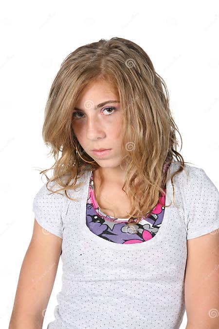 Pretty pouting girl stock image. Image of clothing, caucasian - 6124317