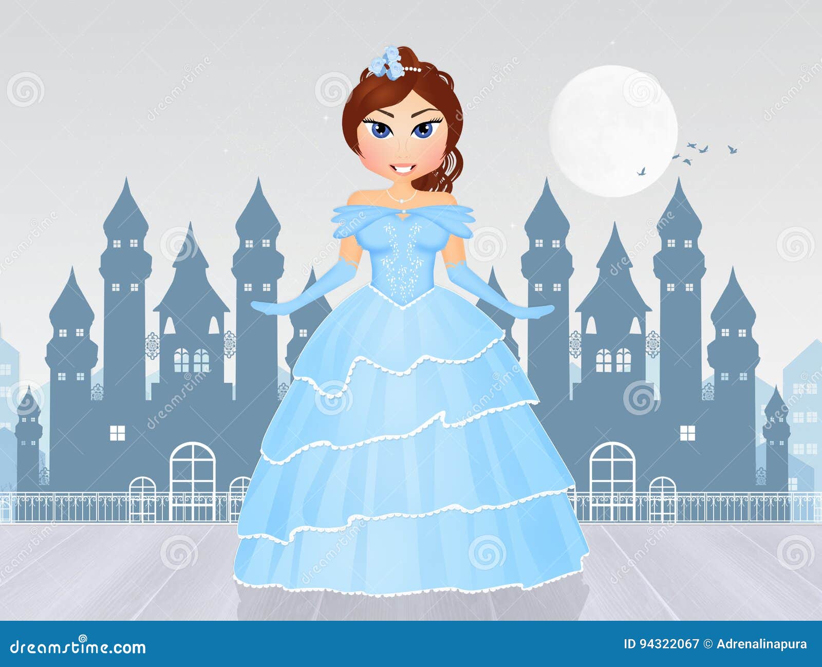 Pretty Princess in the Castle Stock Illustration - Illustration of ...