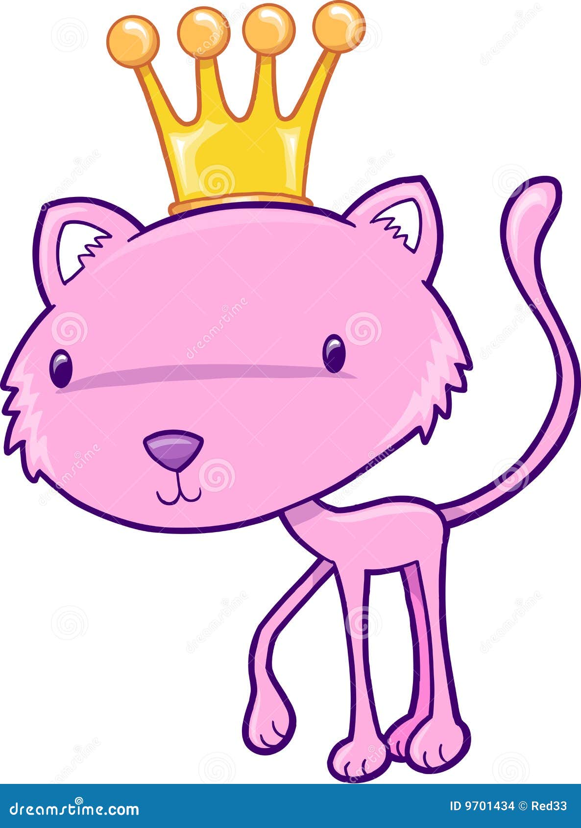Pretty Princess Cat Vector Illustration Stock Vector - Illustration of ...
