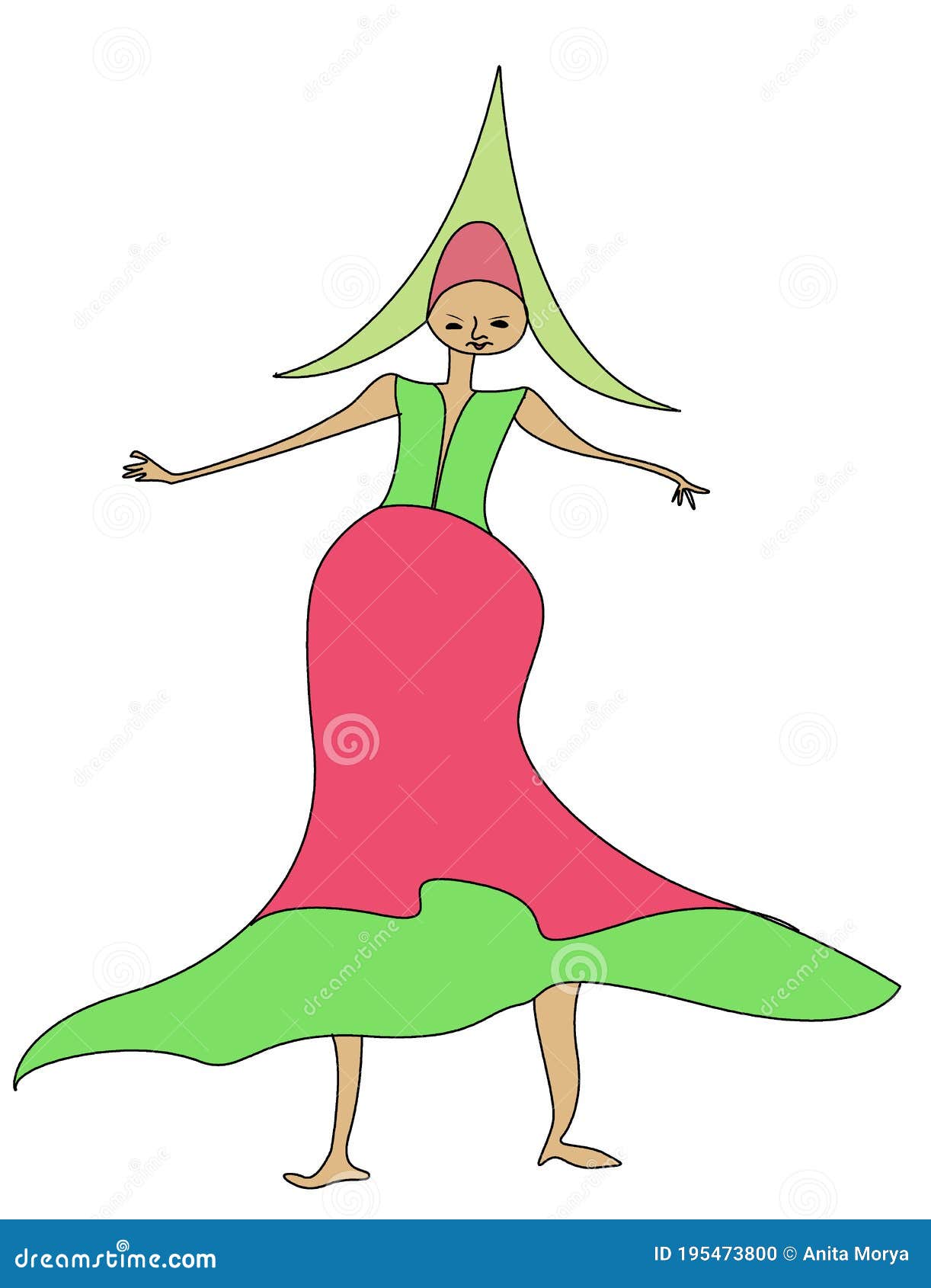 Pretty Princess Clip Art Standing Pose Stock Illustration ...