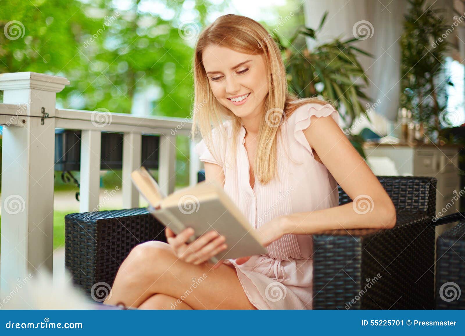 Pretty reader stock image. Image of woman, smiling, book - 55225701