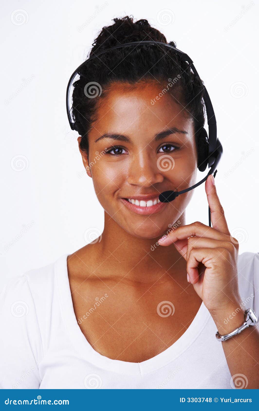Pretty receptionist. stock photo. Image of confident, happy - 3303748
