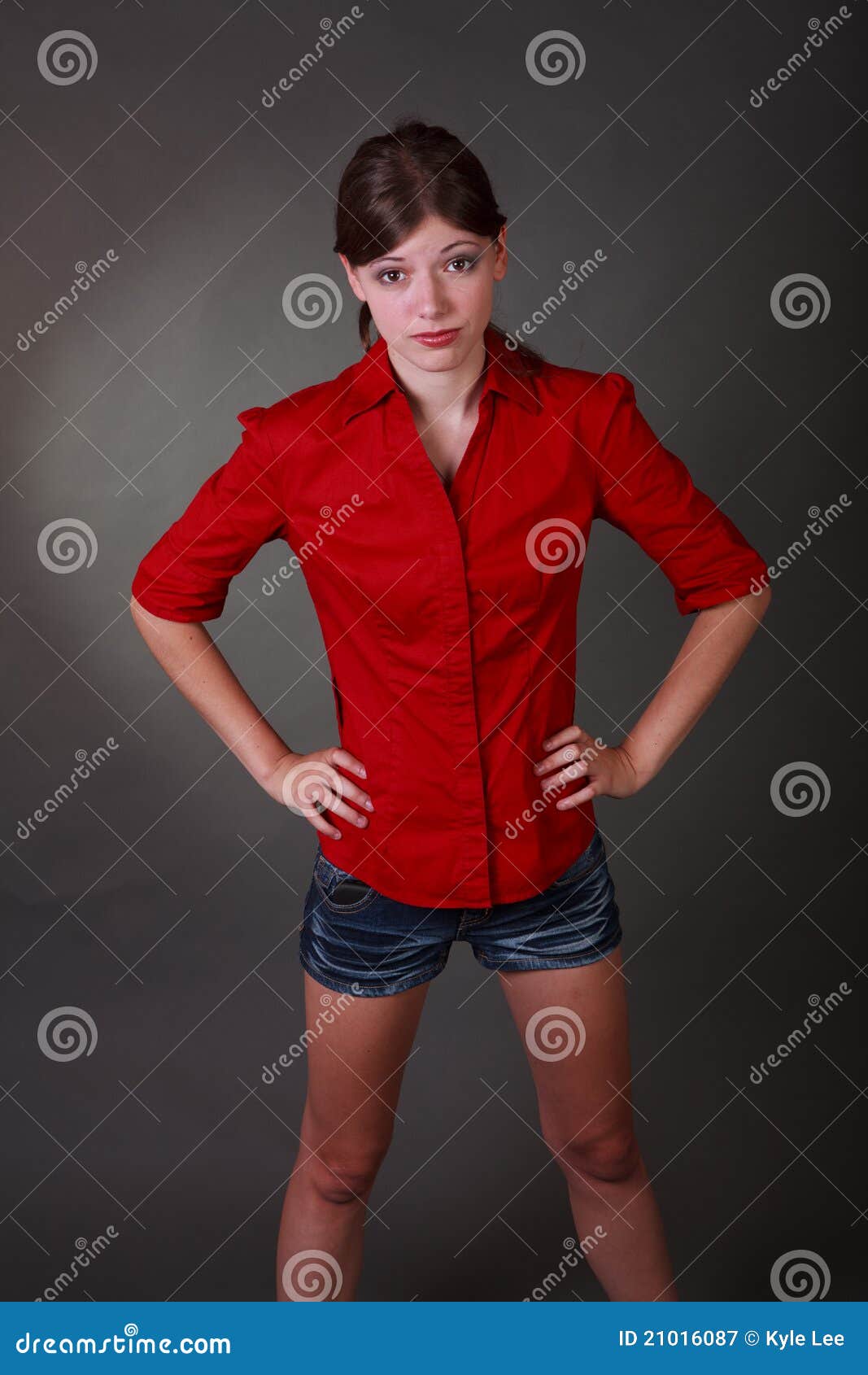 Pretty in Red stock image. Image of beauty, brown, cute - 21016087