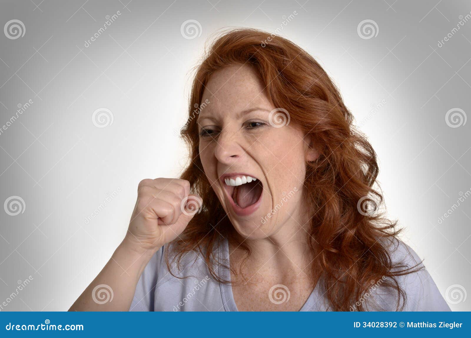 Pretty Red-haired Woman Screaming Stock Photo - Image of beautiful ...