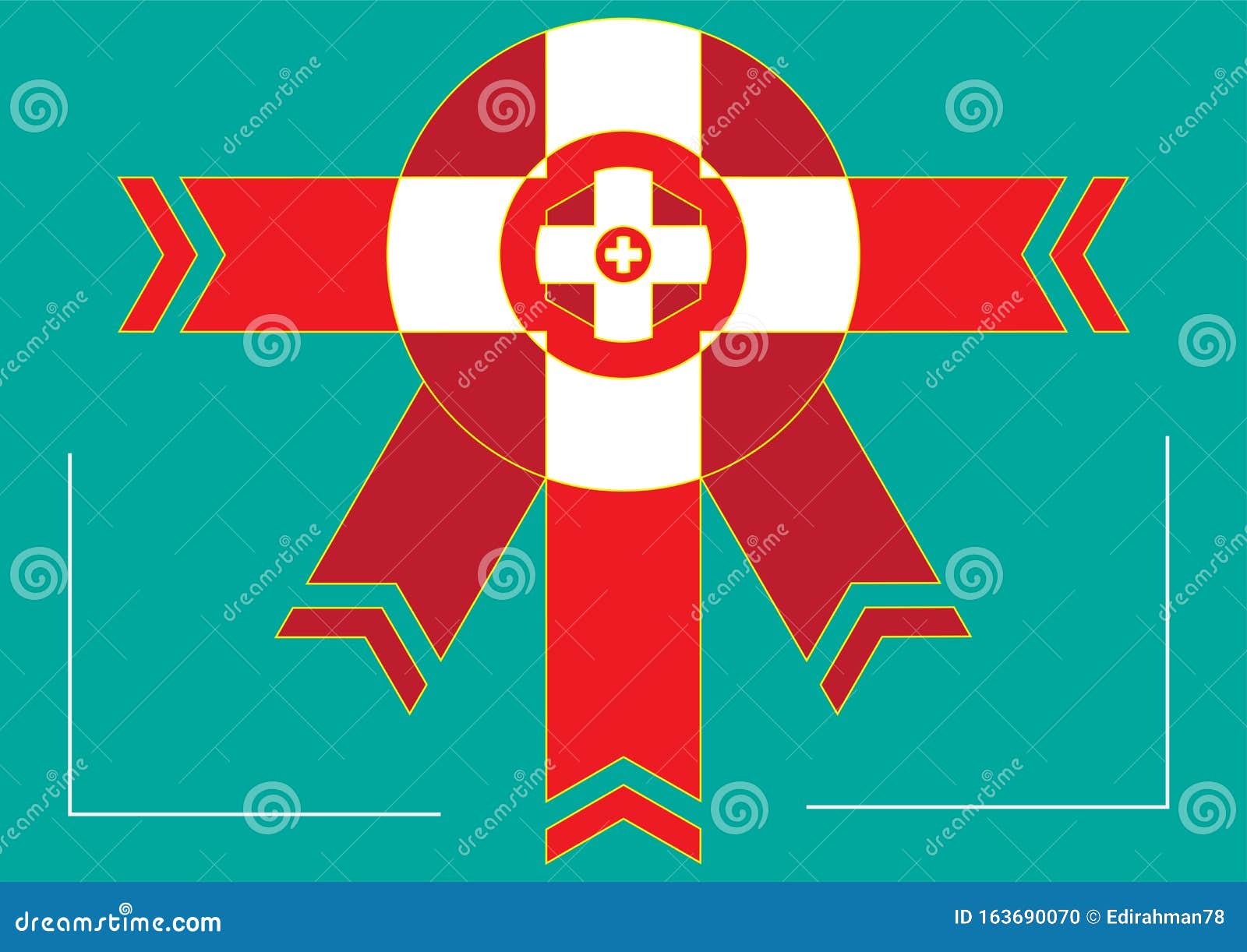 Pretty Red Ribbon Stamp Design Stock Vector - Illustration of hexagon ...