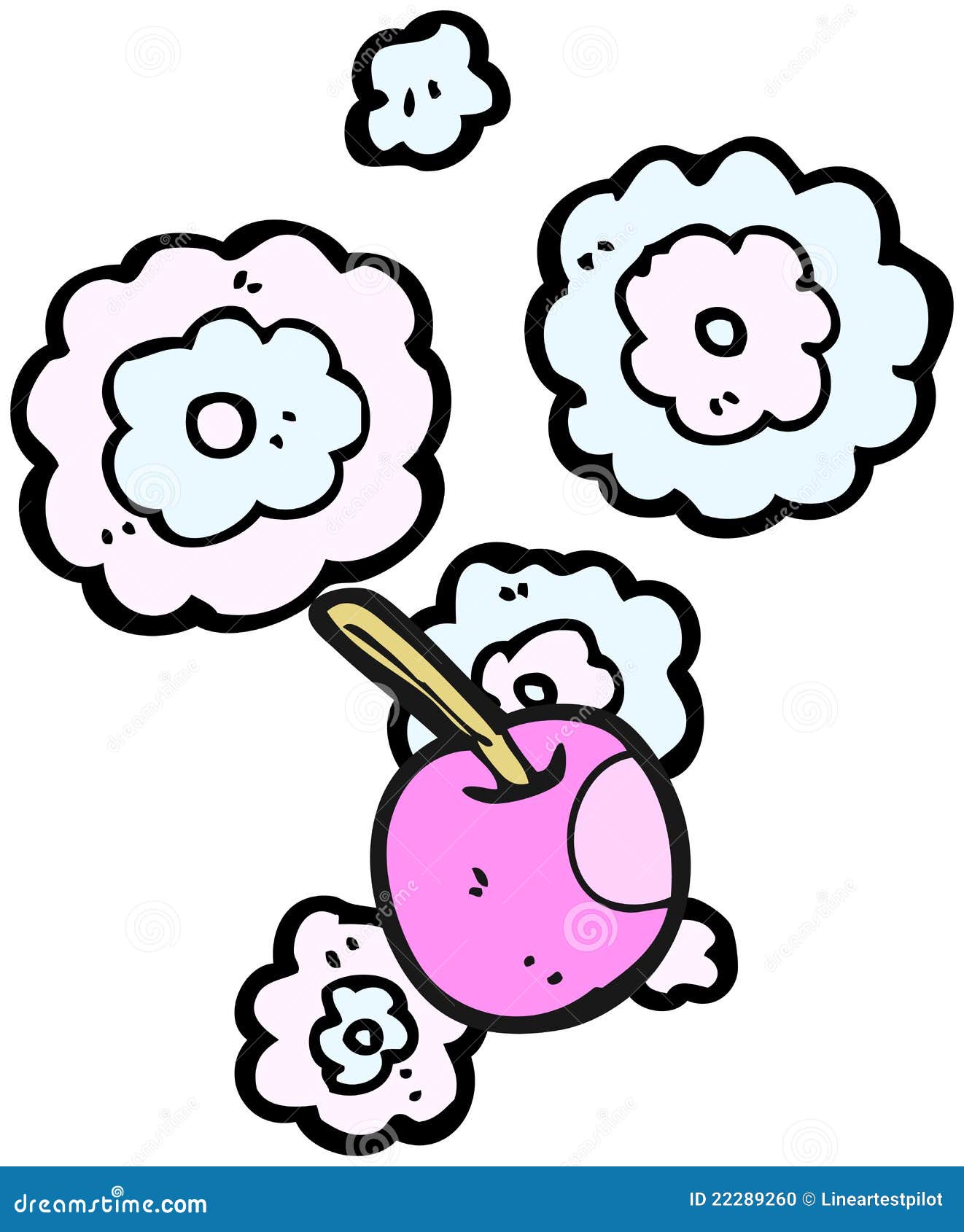 Pretty Retro Cherry Cartoon Stock Illustration - Illustration of ...