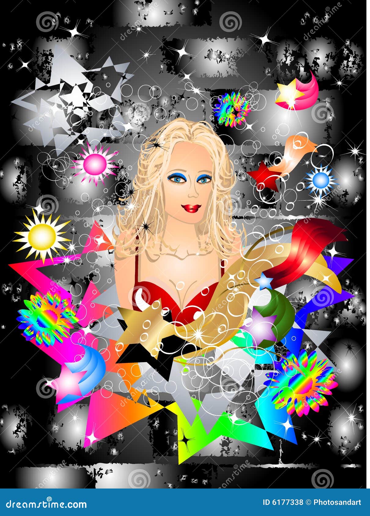 Pretty Retro Comic Girl stock illustration. Illustration of illustrate ...