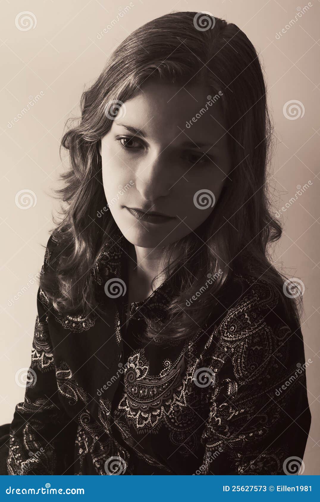 Pretty Retro Girl in Vintage Style Stock Image - Image of adults ...