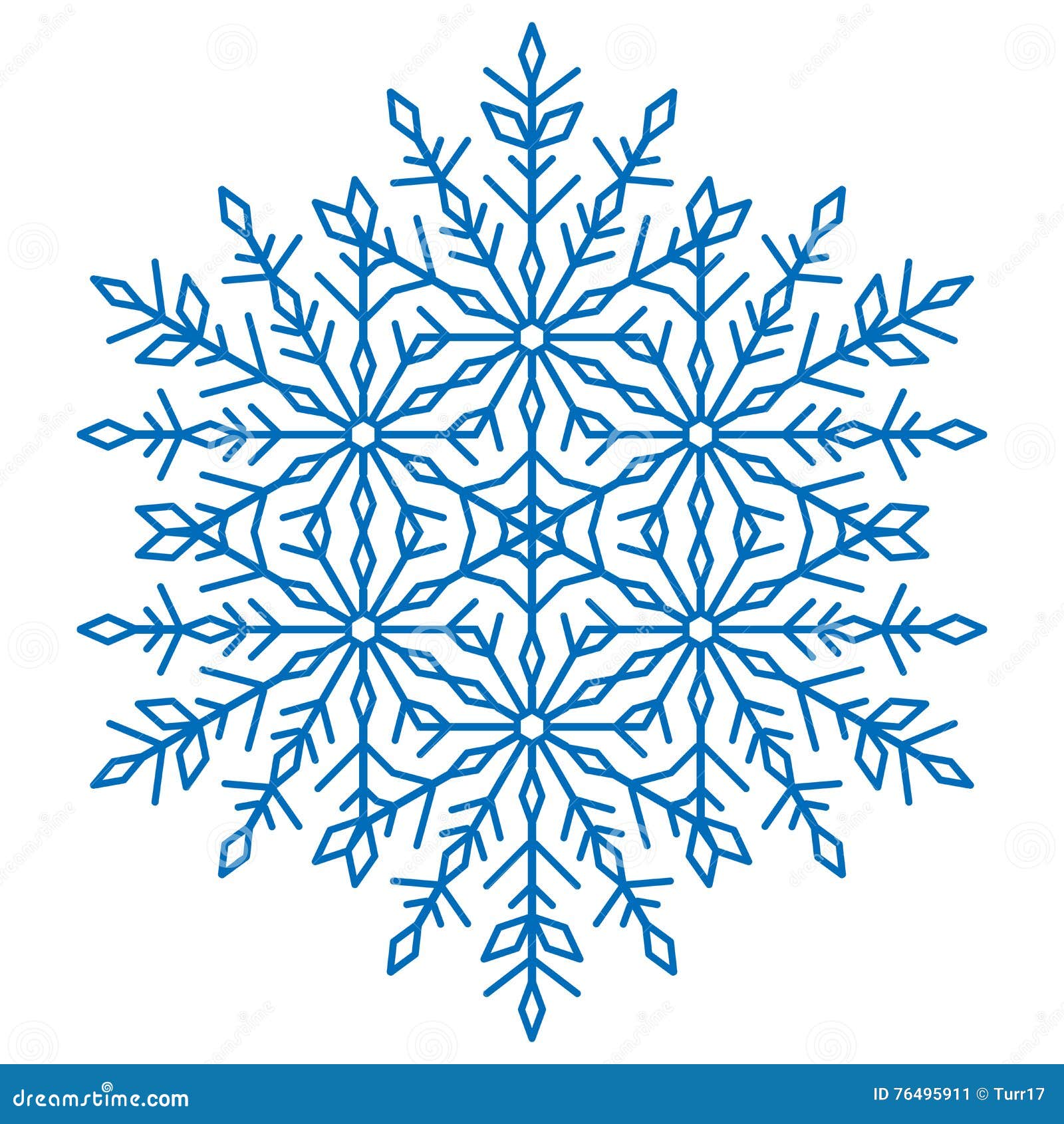 Pretty Round Snowflake stock illustration. Illustration of background ...