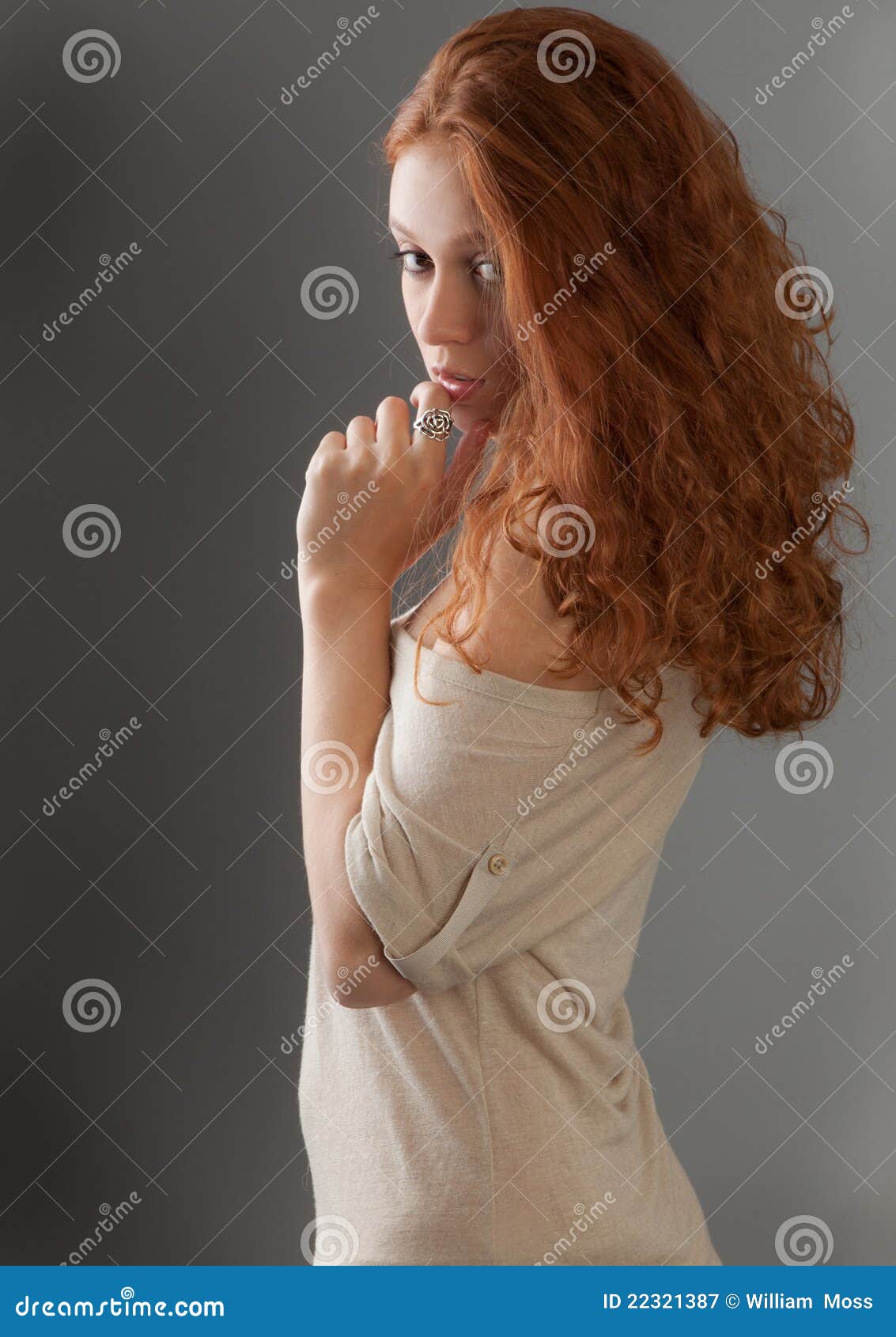 Pretty Russian Woman Looking Over Shoulder Stock Image - Image of ...