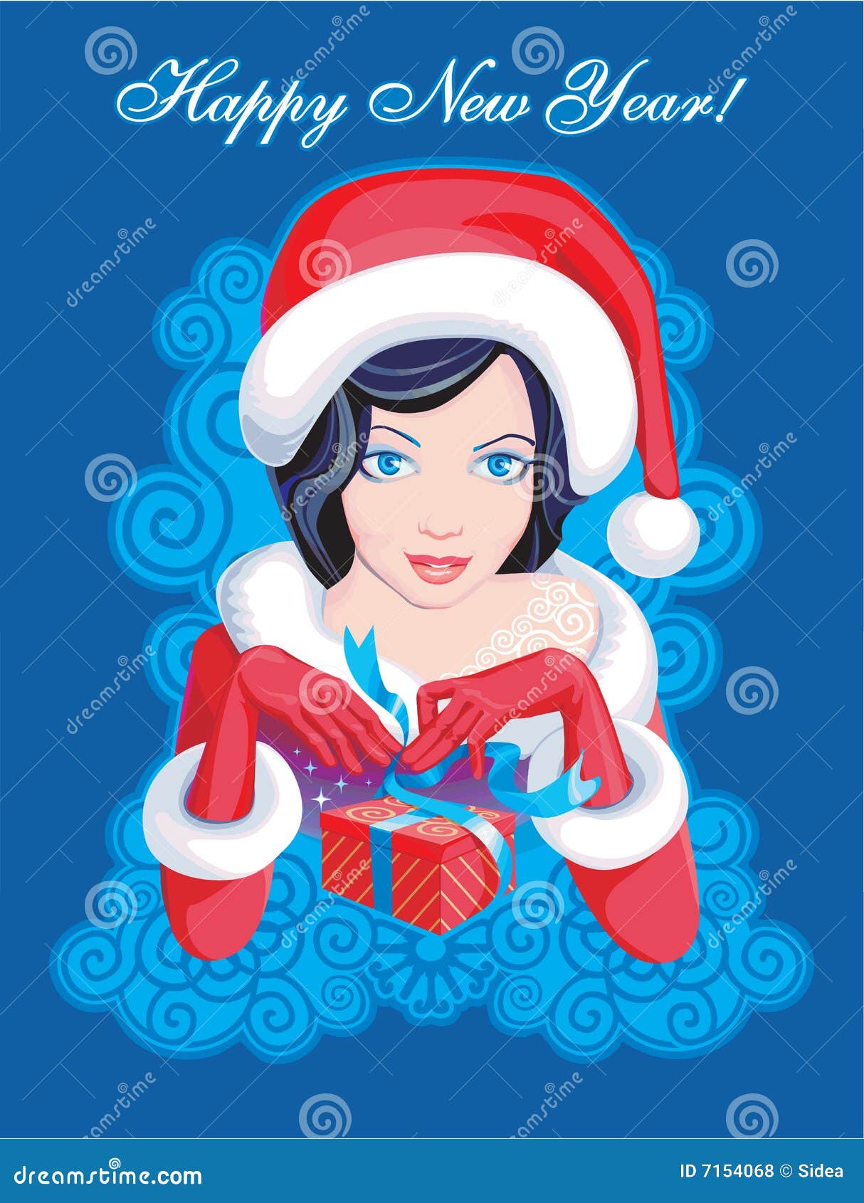 Pretty Santa stock vector. Illustration of ribbons, cool - 7154068
