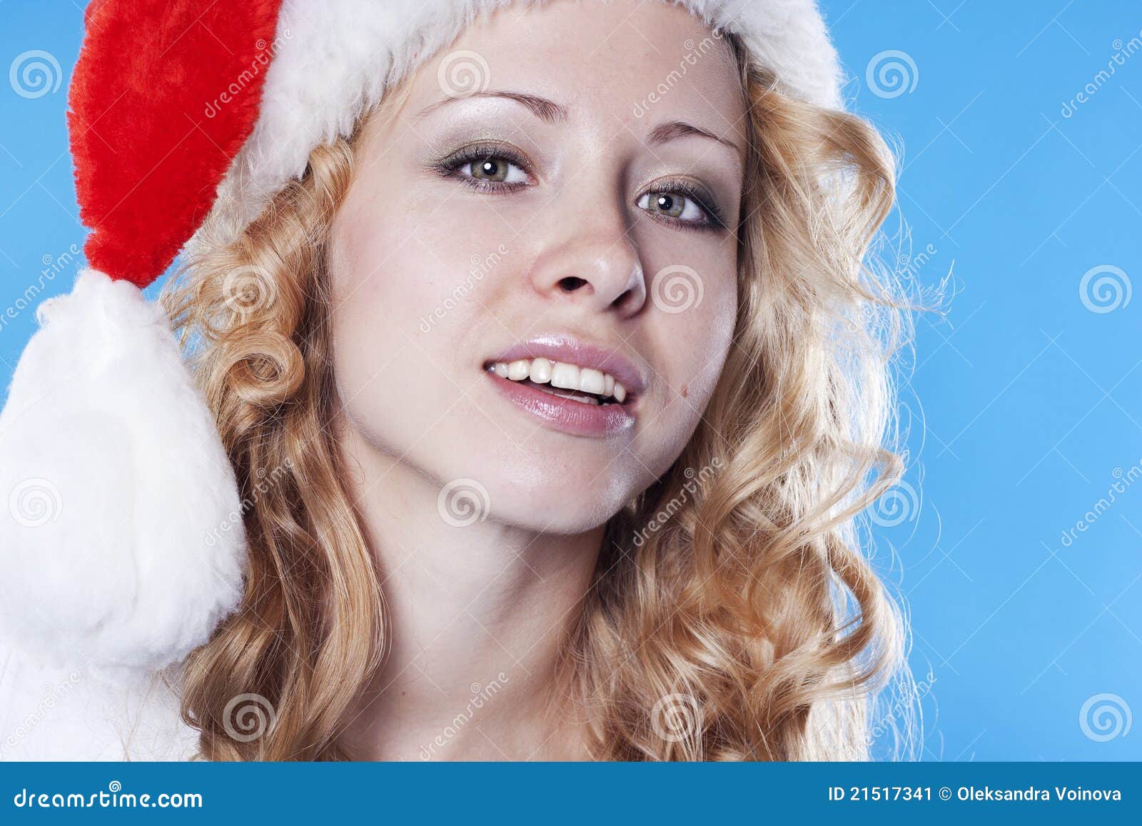 Pretty Santa girl stock image. Image of lady, claus, woman - 21517341